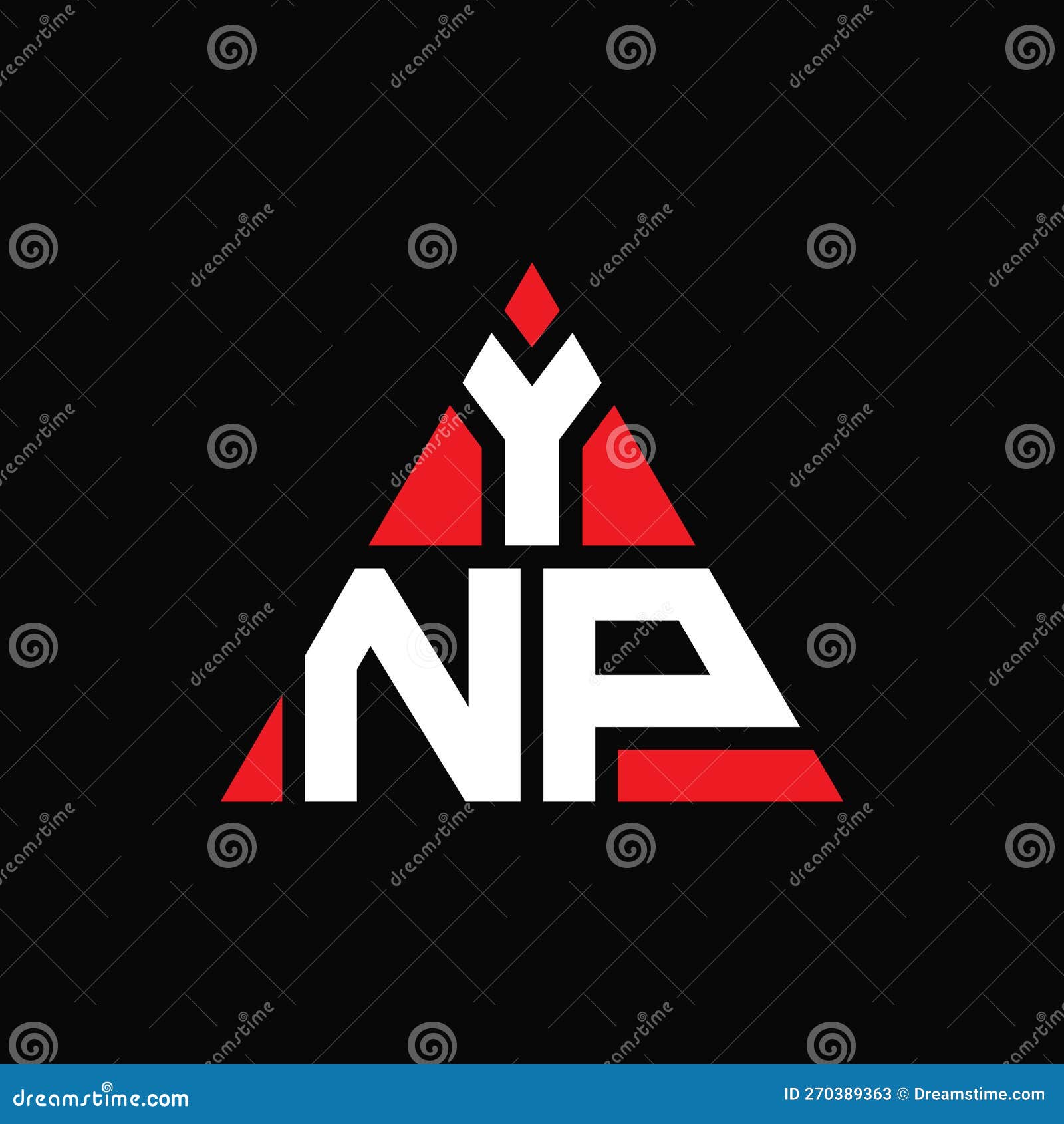 YNP Triangle Letter Logo Design with Triangle Shape. YNP Triangle Logo ...