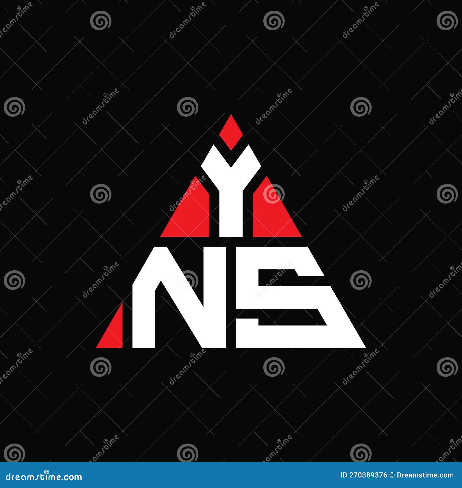 YNS Triangle Letter Logo Design with Triangle Shape. YNS Triangle Logo ...