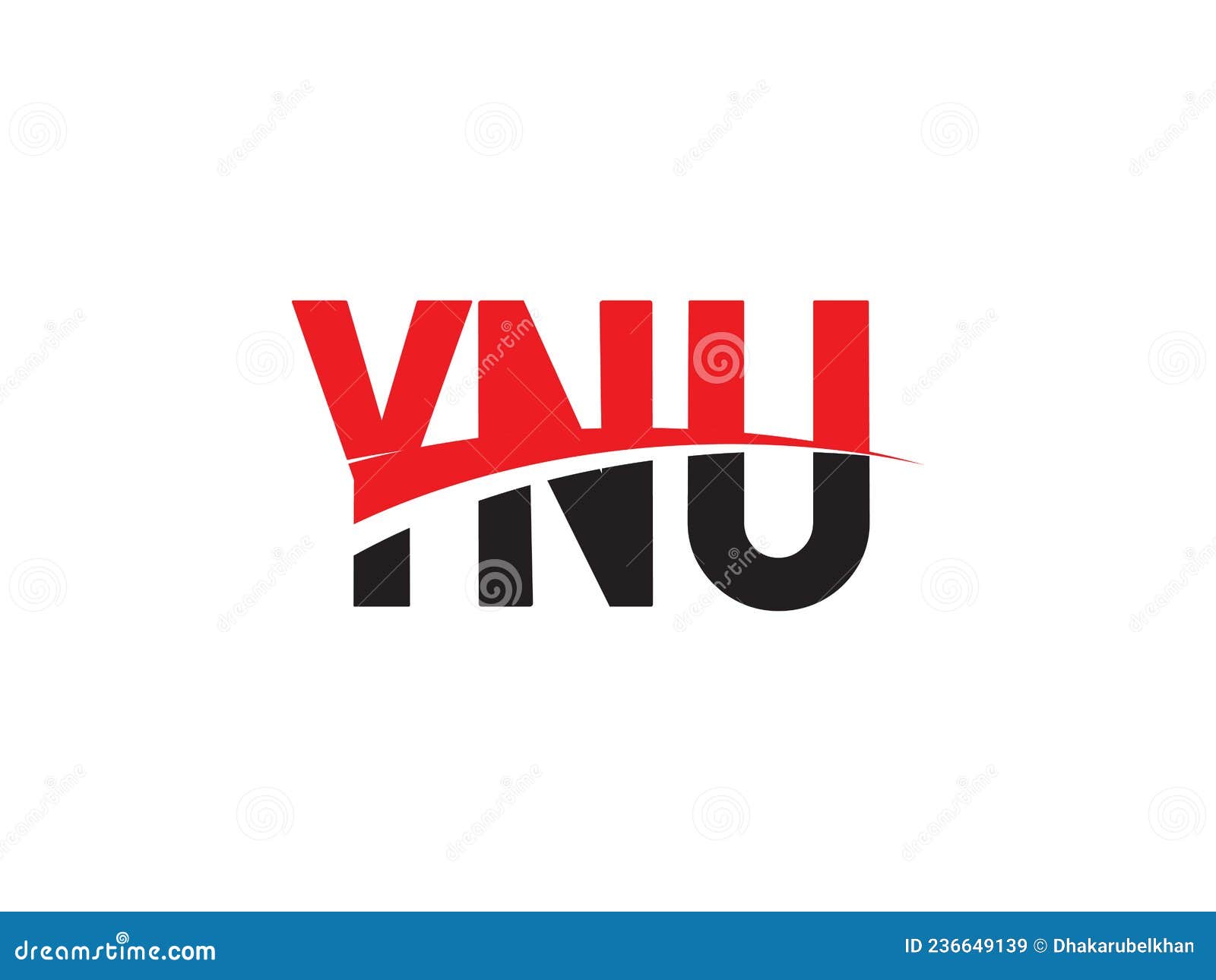 YNU Letter Initial Logo Design Vector Illustration Stock Vector ...