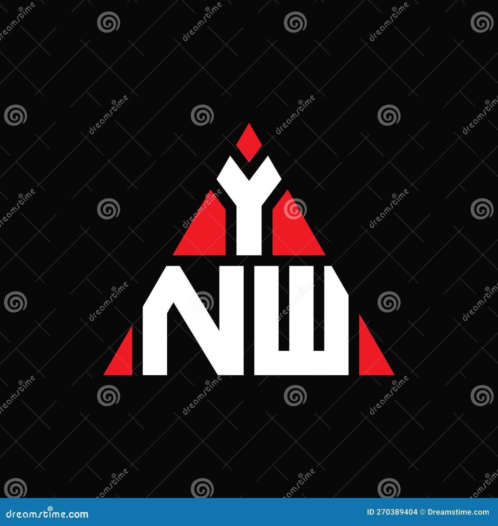 YNW Triangle Letter Logo Design with Triangle Shape. YNW Triangle Logo ...