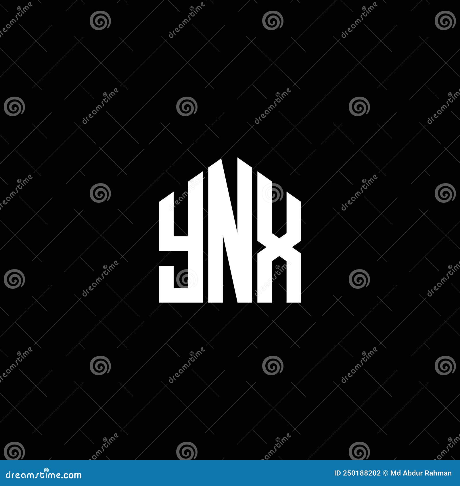 YNX Letter Logo Design on BLACK Background. YNX Creative Initials ...