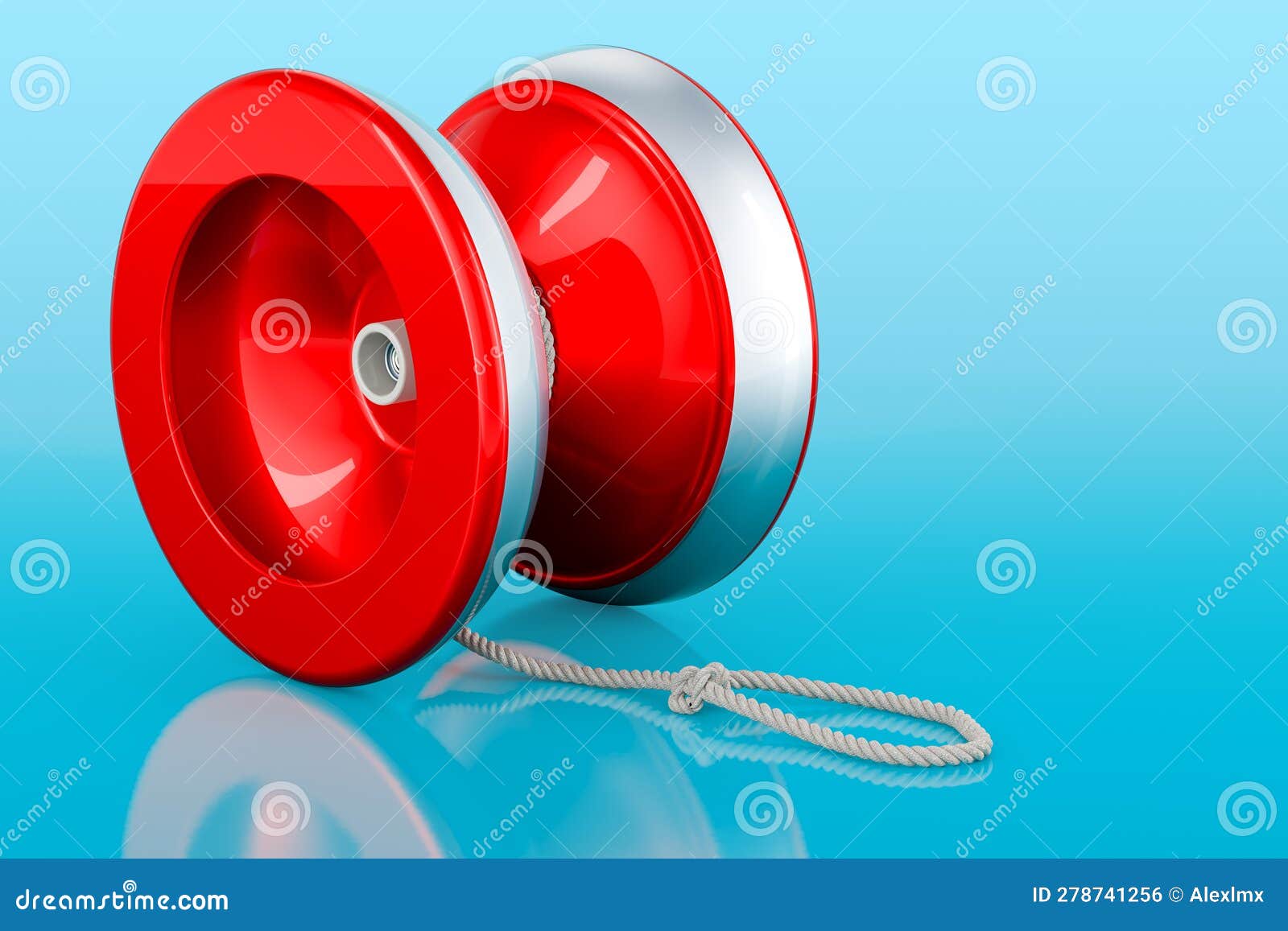 Yo-yo on Blue Background, 3D Rendering Stock Illustration ...