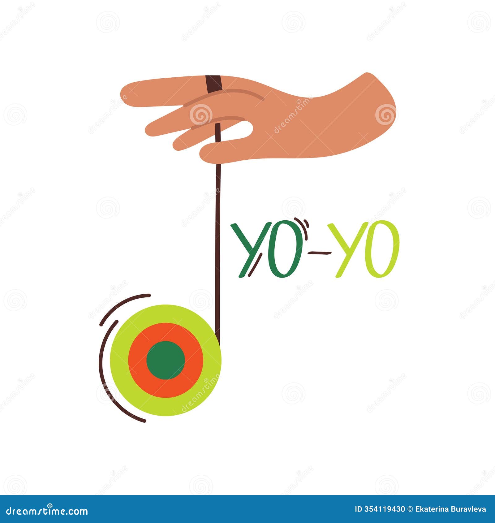 Yo-Yo in Human Hand Doing Different Tricks. Vector Illustration of ...