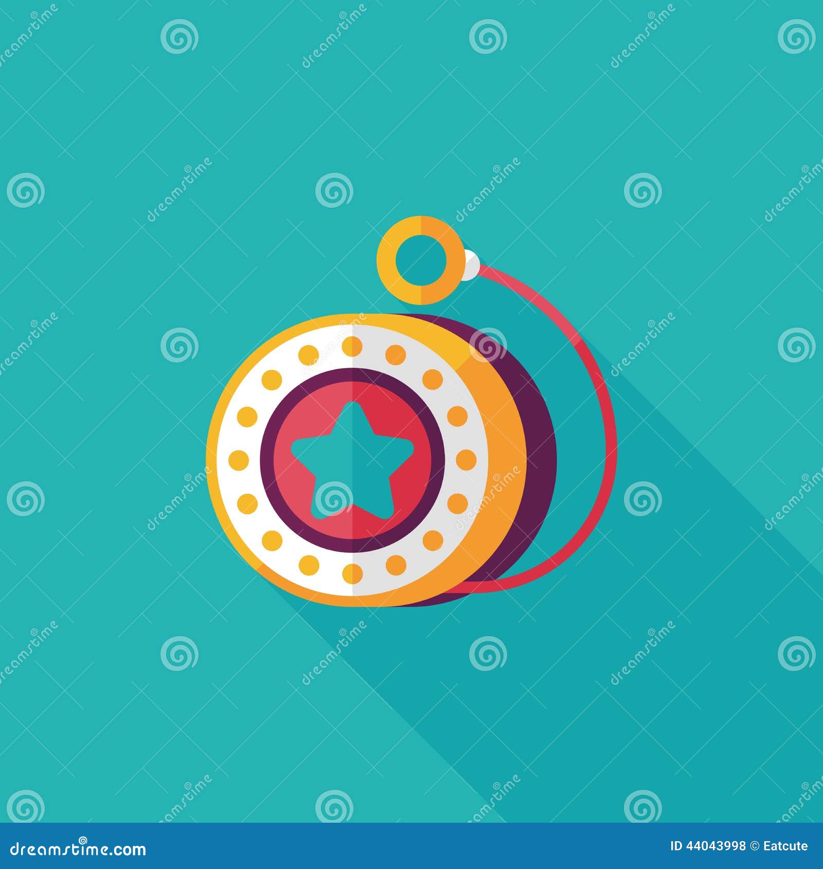 Yo Yo Flat Icon with Long Shadow, Eps 10 Stock Vector - Illustration of ...