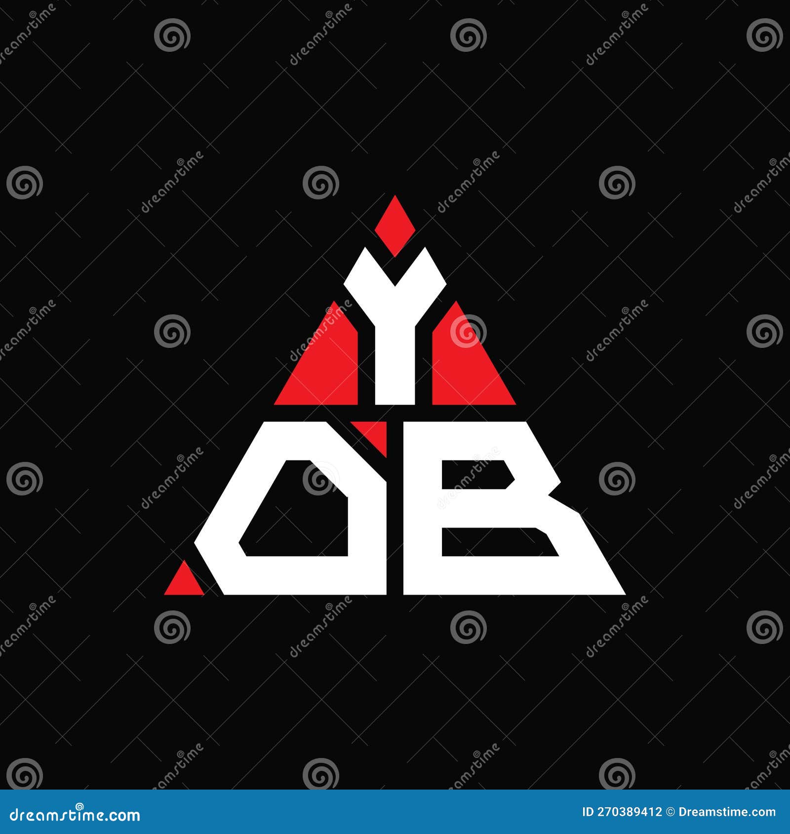 YOB Triangle Letter Logo Design with Triangle Shape. YOB Triangle Logo ...