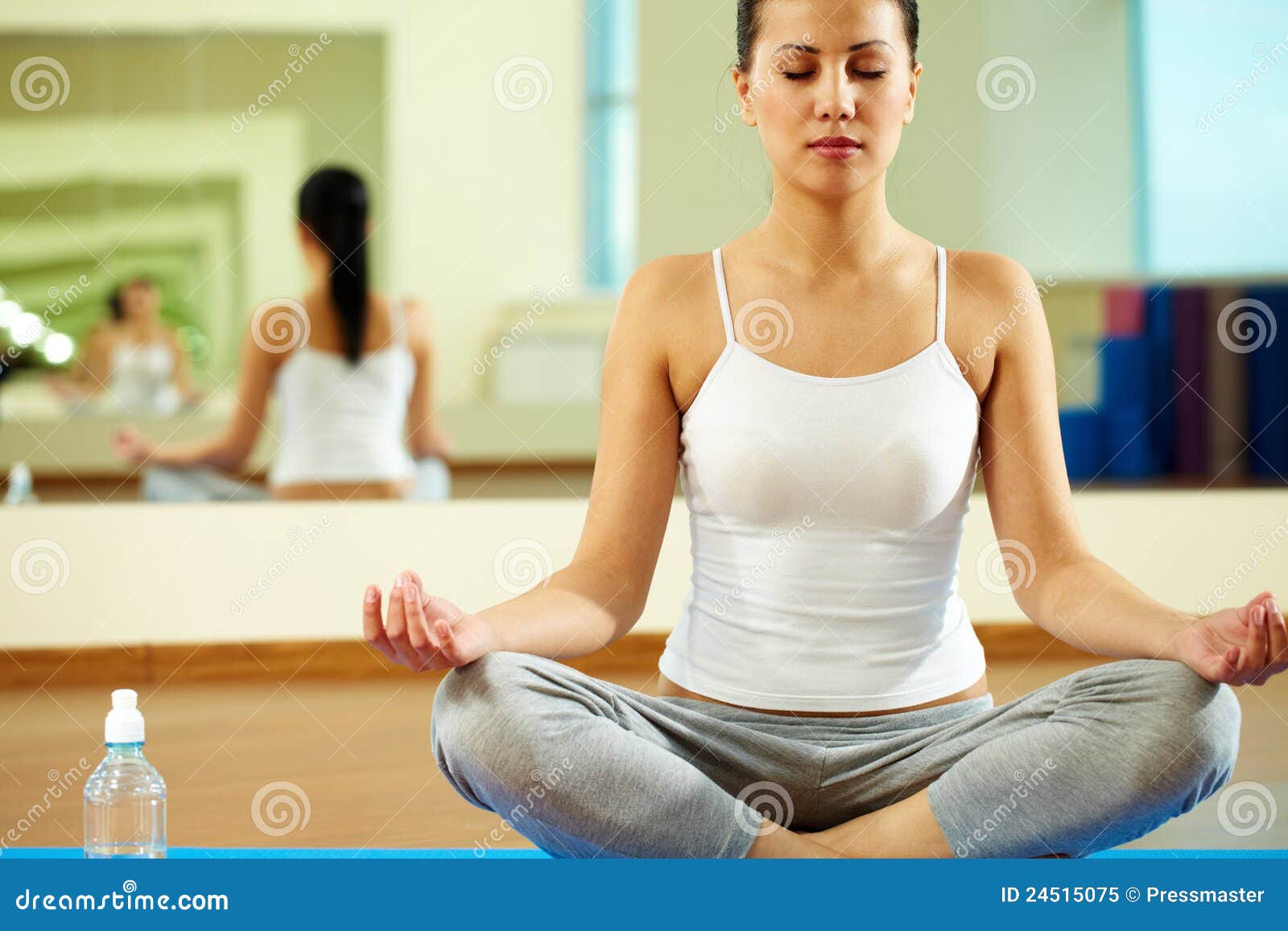 Yoga stock image. Image of female, practicing, girl, reflection - 24515075