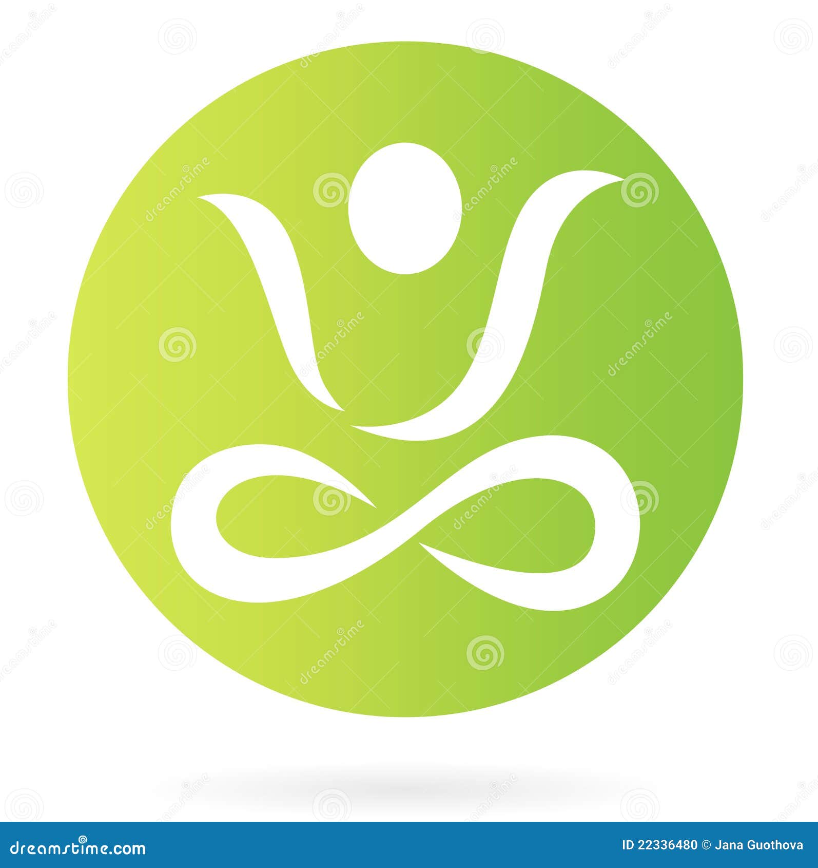 Yoga Abstract Icon in Green Circle Stock Vector - Illustration of ...
