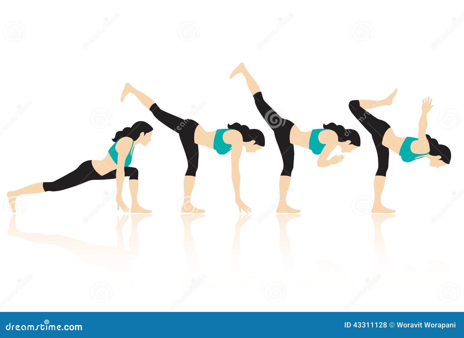 Yoga Actions Vector stock vector. Illustration of move - 43311128