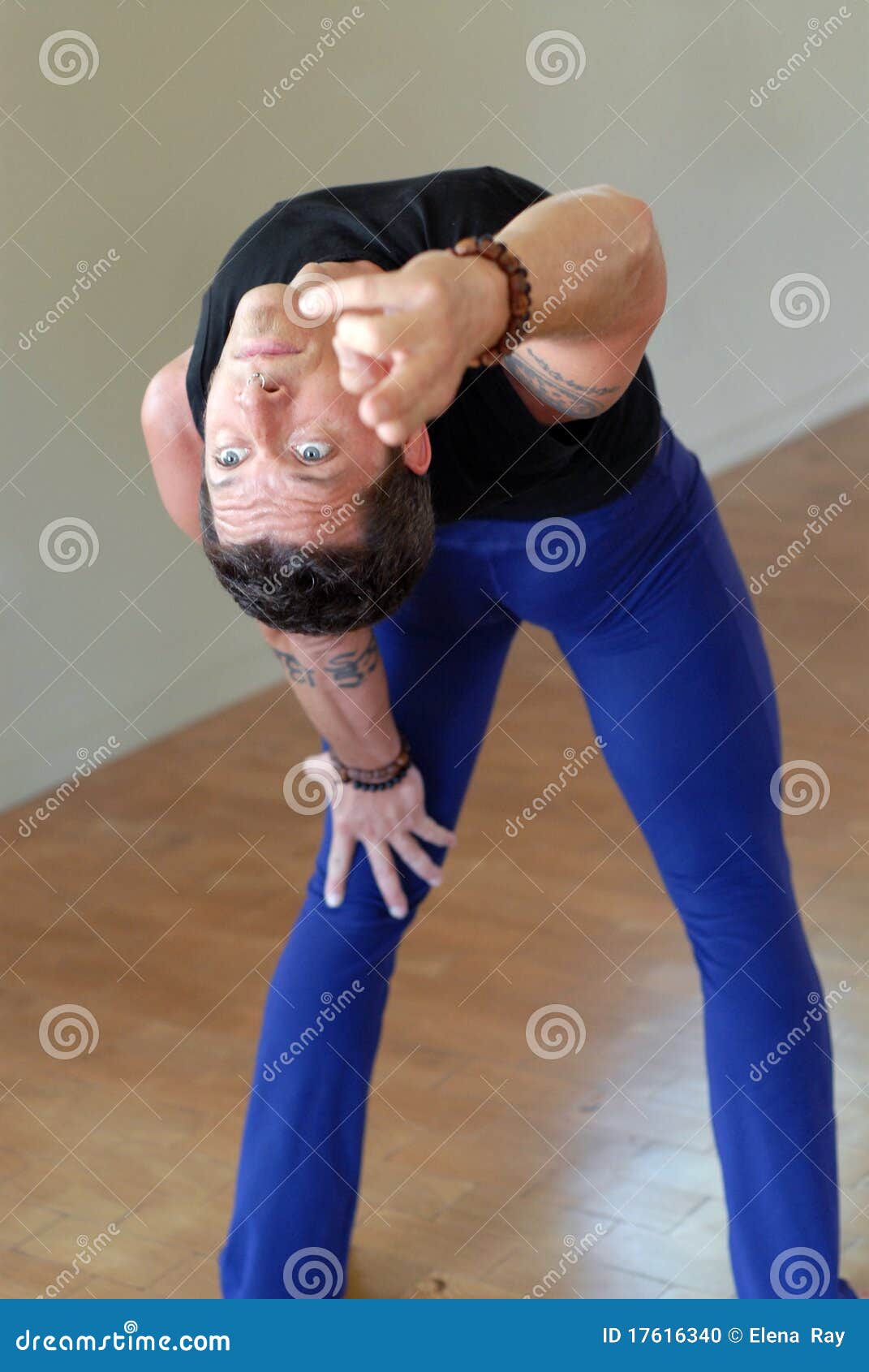 Yoga Mudra Man in Anuvittasana Backbend Pose Stock Photo - Image of ...