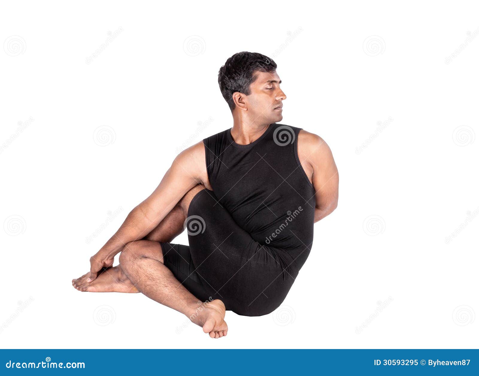 Yoga Ardha Matsyendrasana Auf Weiß Stockbild - Bild von kostüm, halb ...