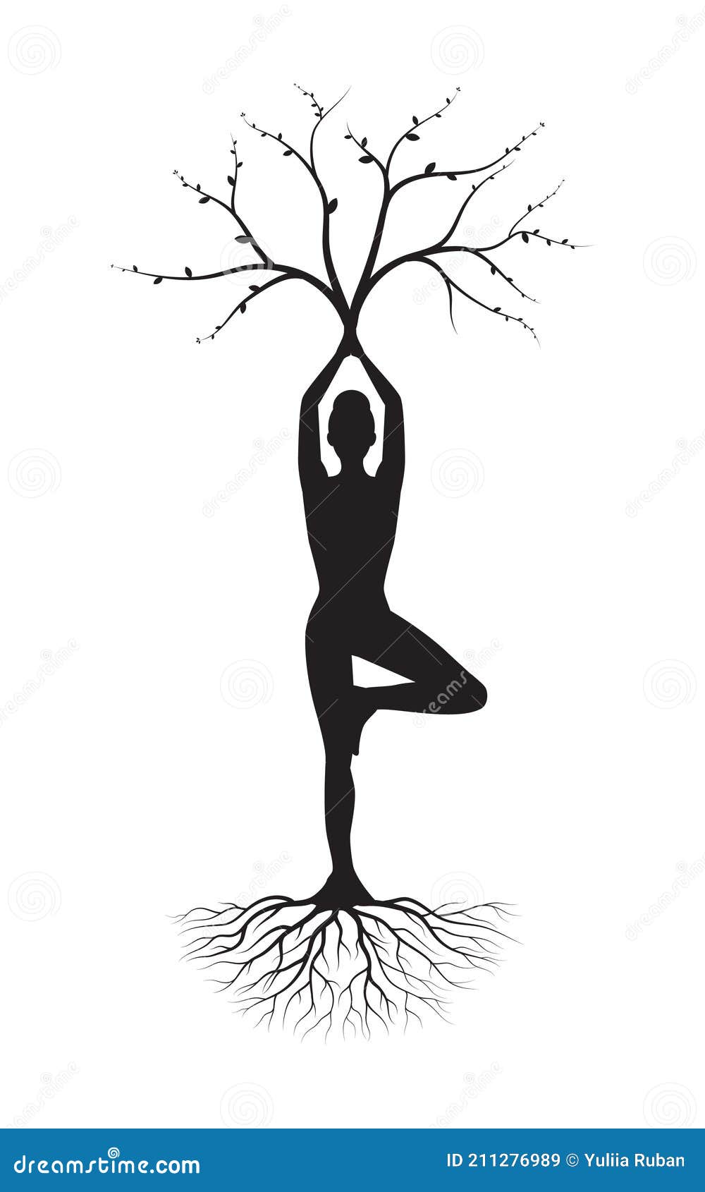 Yoga Asana Silhouette, Tree Pose Isolated on the White Background. Tree ... Yoga Asana Silhouette, Tree Pose Isolated on the White Background. Tree ...