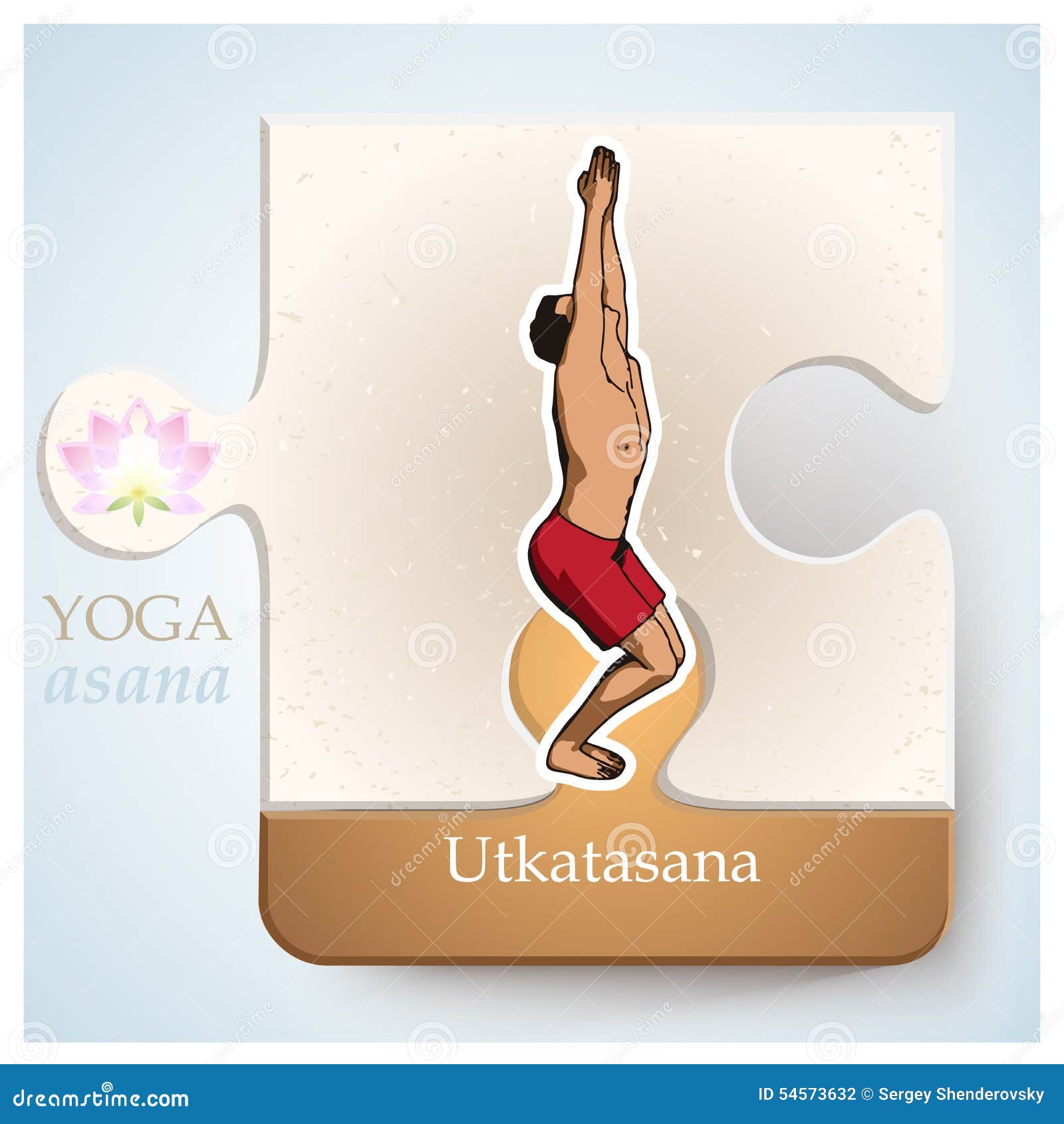 YOGA Asana Utkatasana stock vector. Illustration of meditation - 54573632