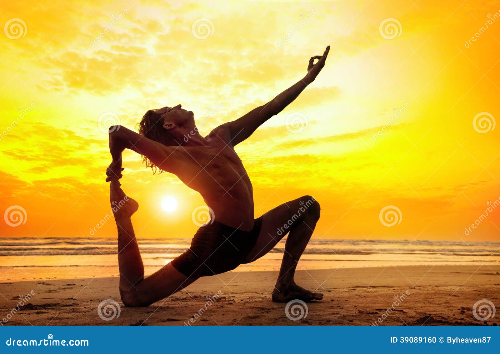 Yoga on the beach stock photo. Image of india, practice - 39089160