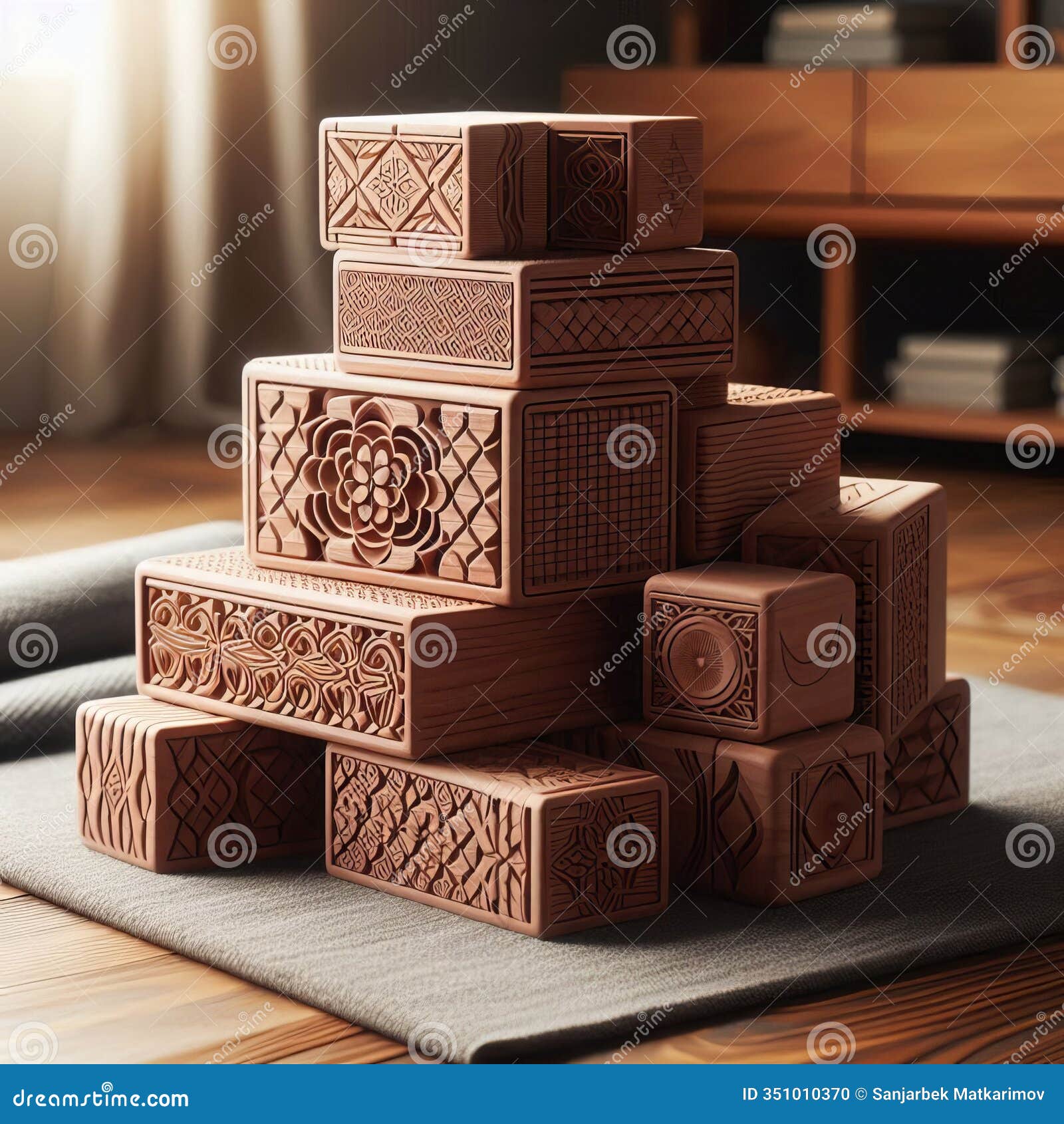 Yoga Blocks Stacked Showing Their Use in Supporting Poses Stock ...