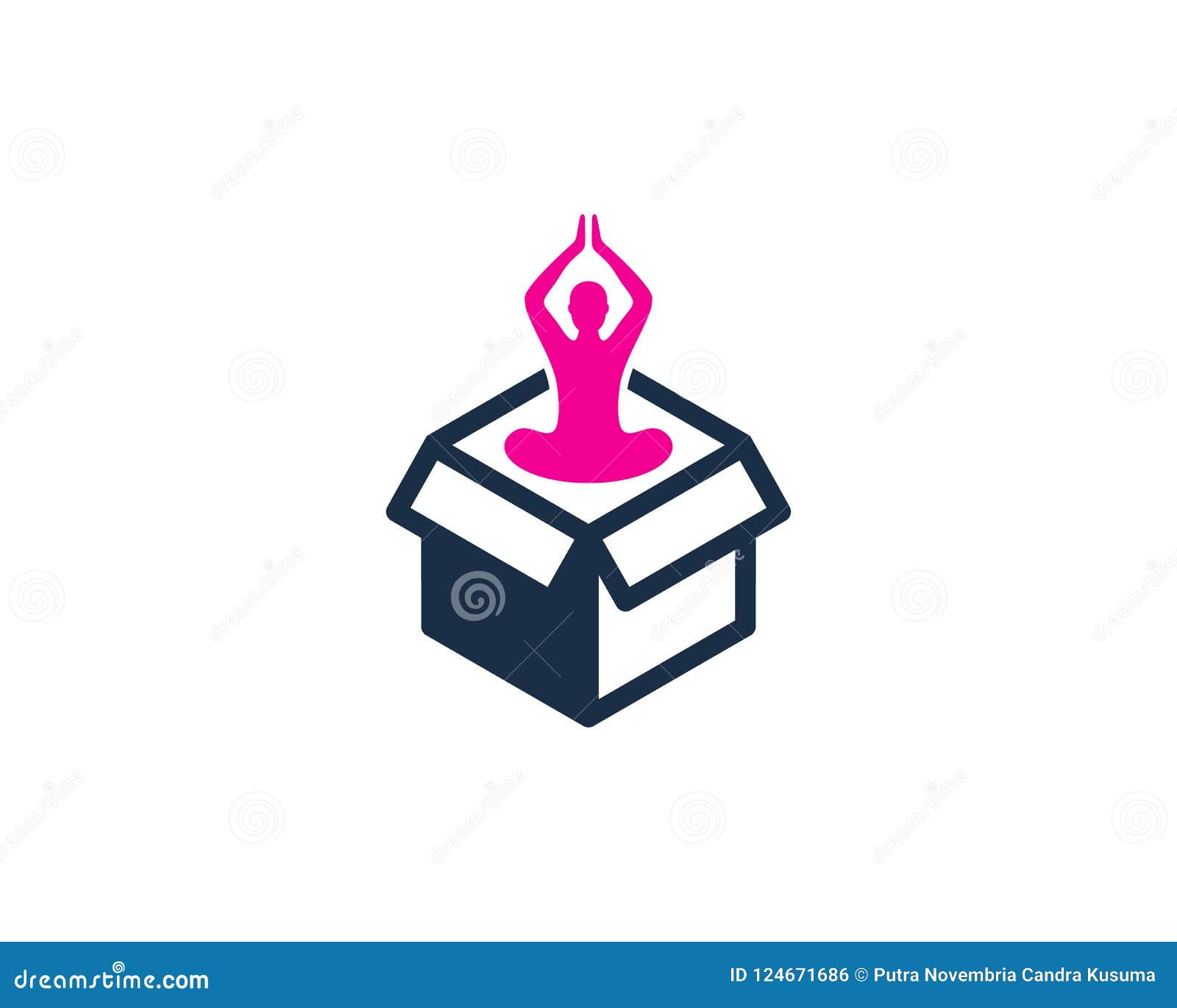 Yoga Box Logo Icon Design stock vector. Illustration of gift - 124671686