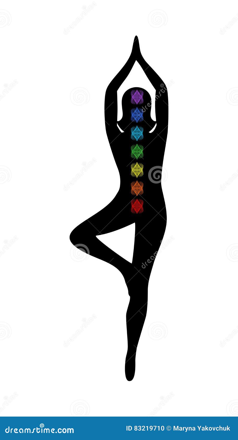 The yoga and chakras stock vector. Illustration of people - 83219710