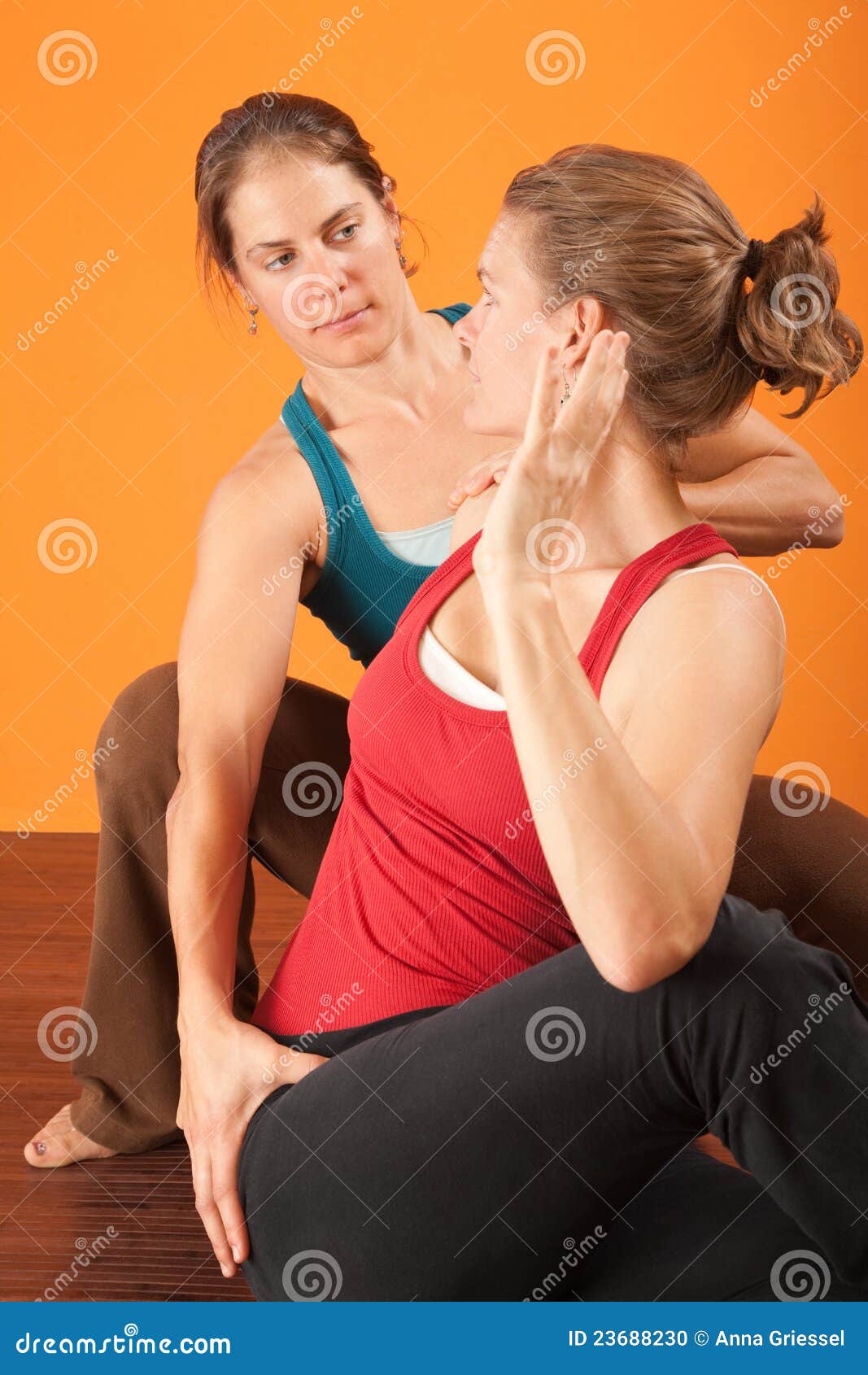 Yoga Coach stock photo. Image of assist, lesson, flexible - 23688230