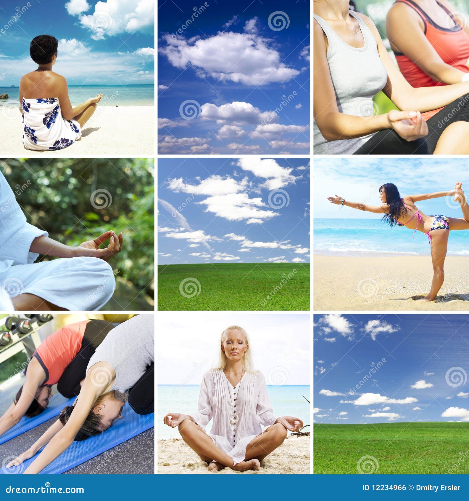 Yoga collage stock photo. Image of harmony, healthcare - 12234966