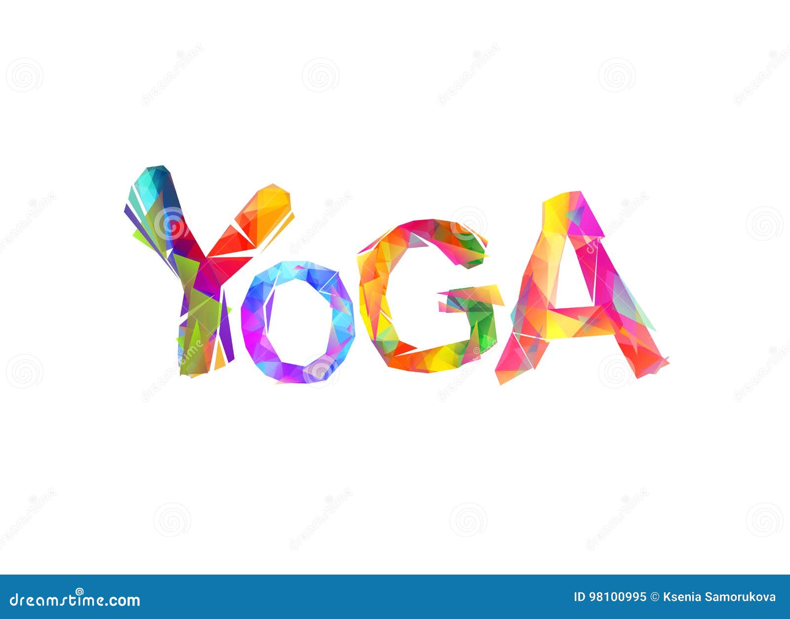 Yoga Colorful Triangular Letters Stock Vector Illustration Of Body