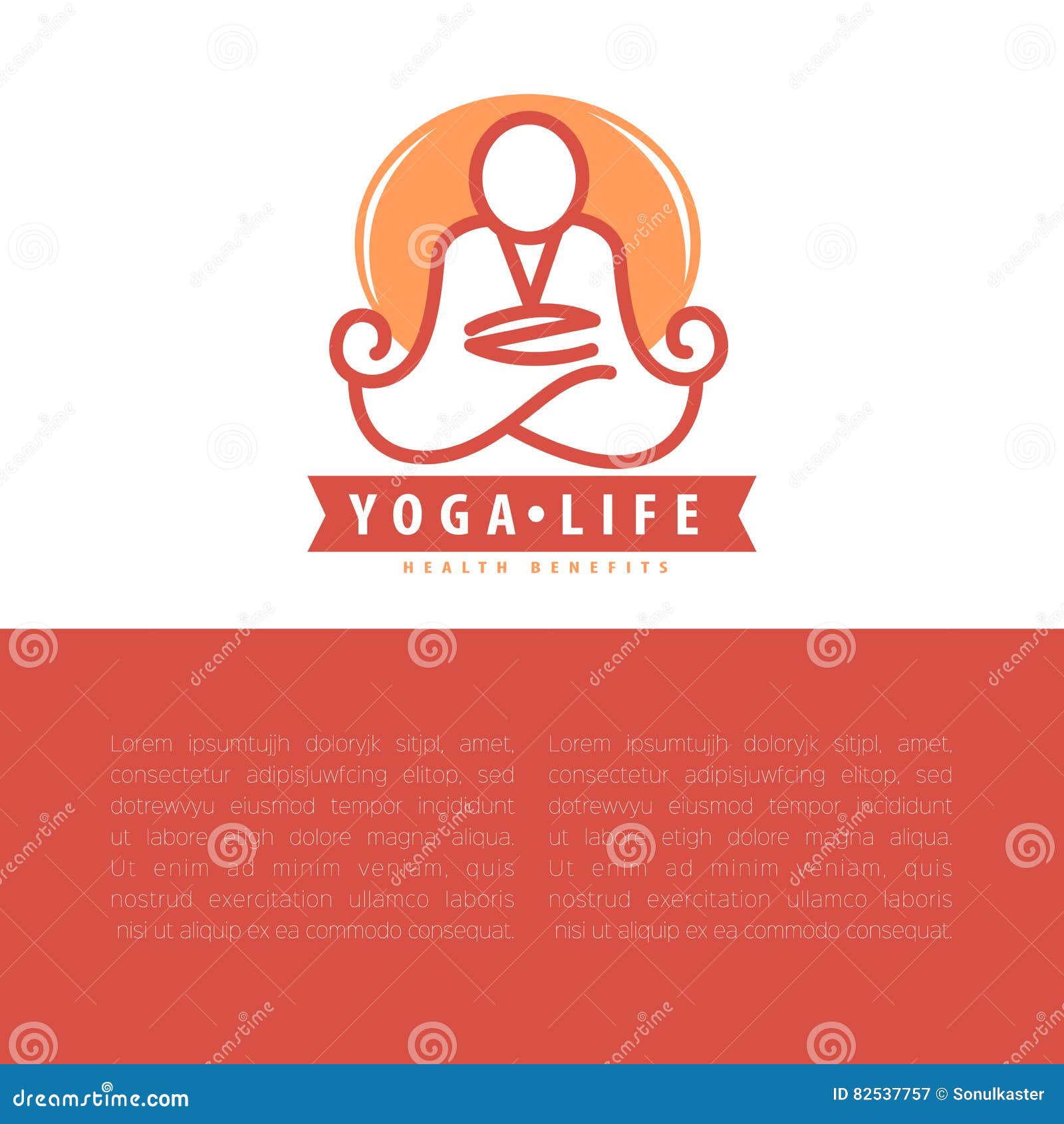 Yoga Concept Design Template with Copy Space for Text. Stock Vector ...