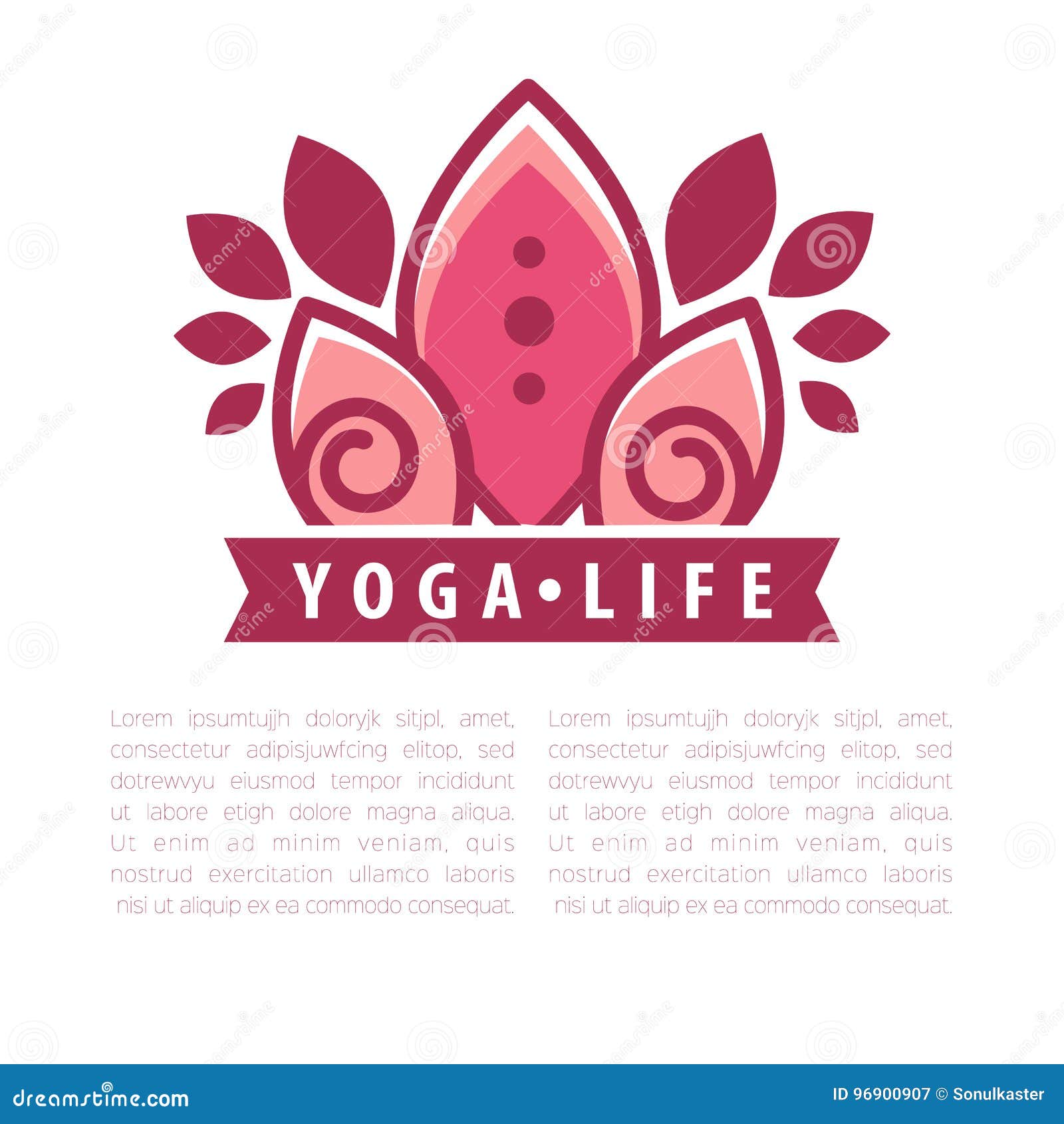 Yoga Concept Design Template with Copy Space for Text. Stock Vector ...
