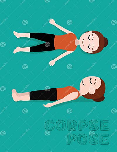 Yoga Corpse Pose Cartoon Vector Illustration Stock Vector ...