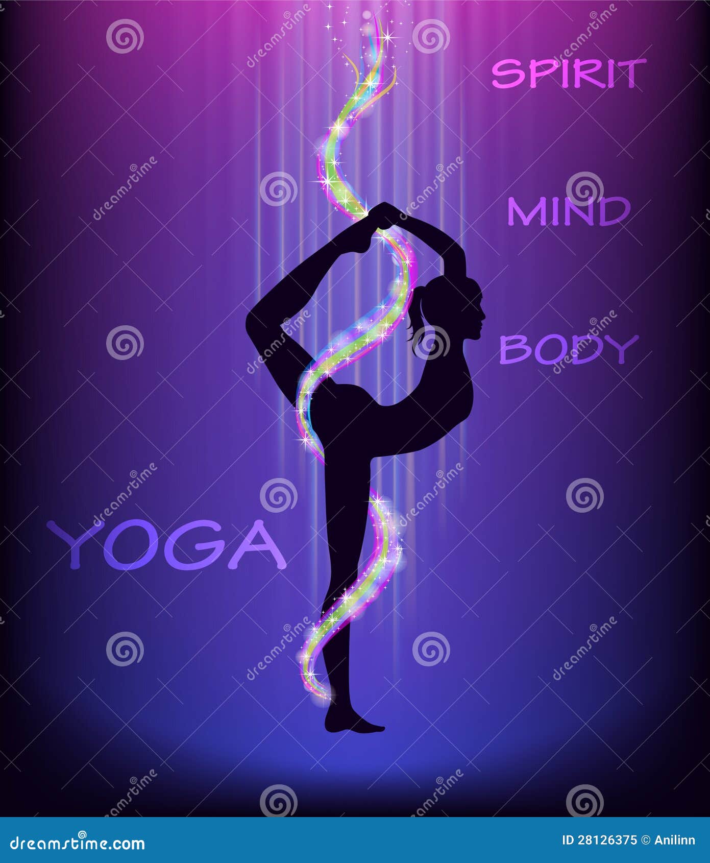 Yoga Dancer S Pose (natarajasana). Stock Vector - Illustration of flow ...