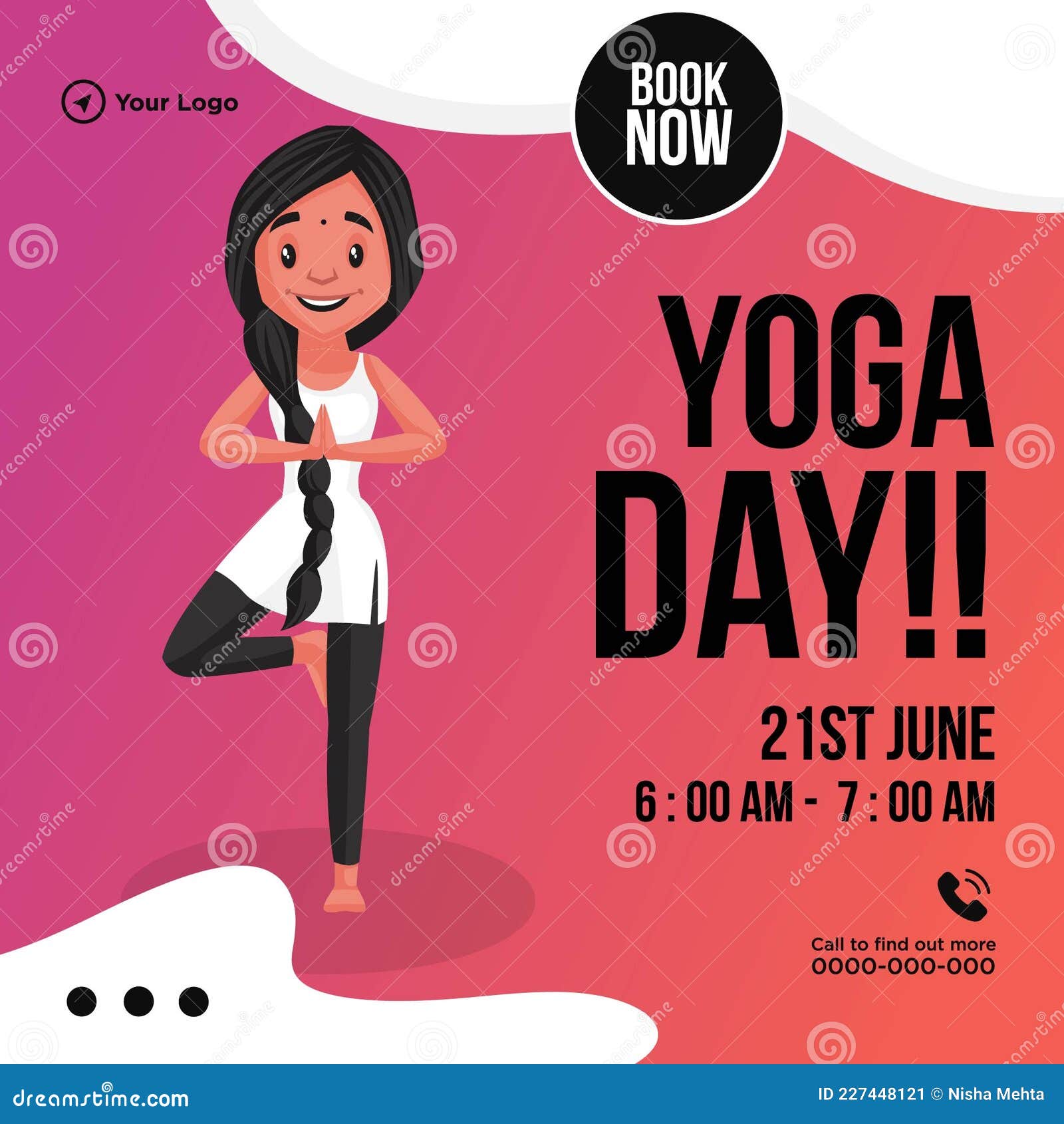 Yoga Day Creative Banner Design Stock Vector - Illustration of banner ...