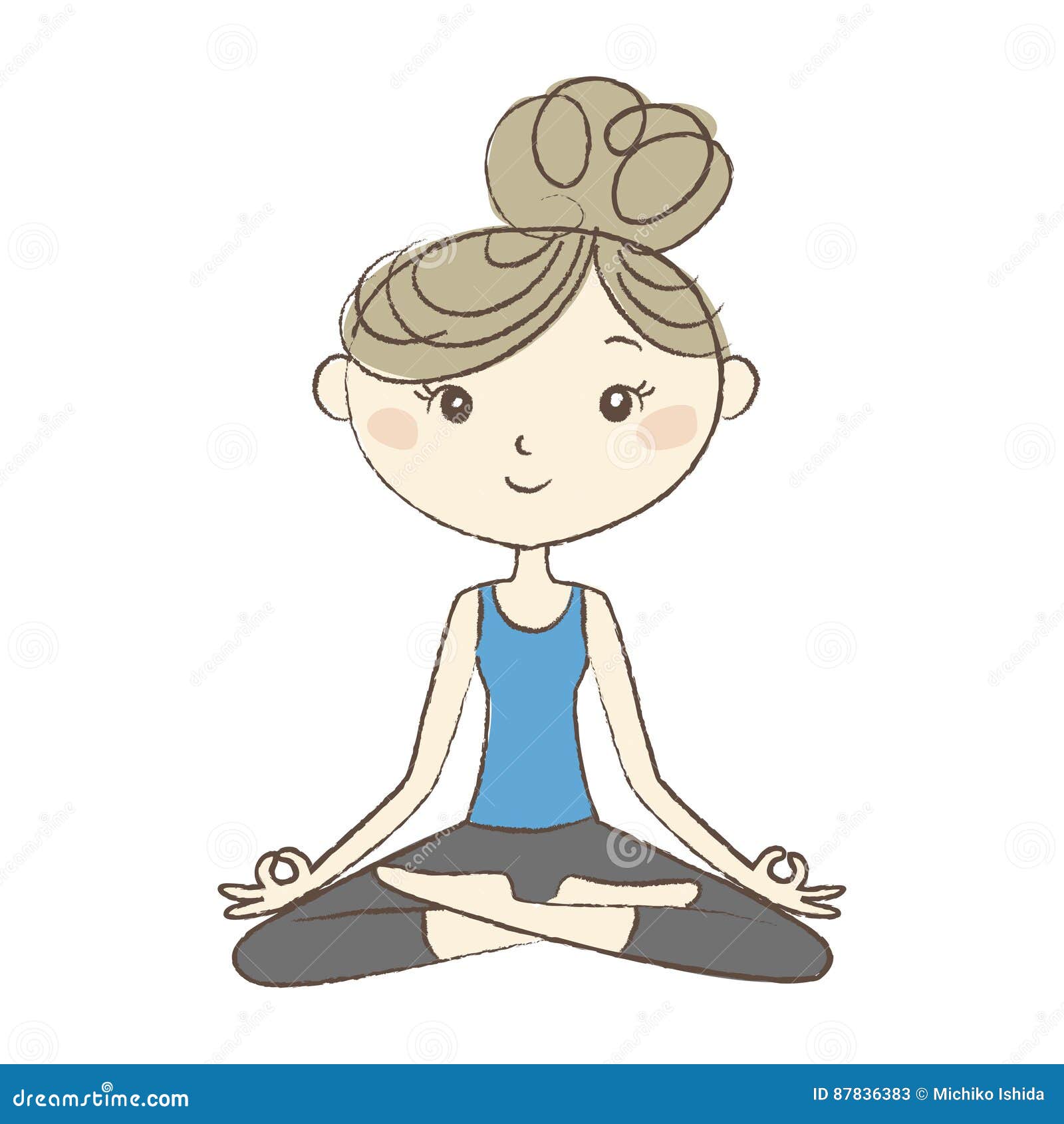 Easy Pose, Sukhasana Vector Illustration | CartoonDealer.com #237486348