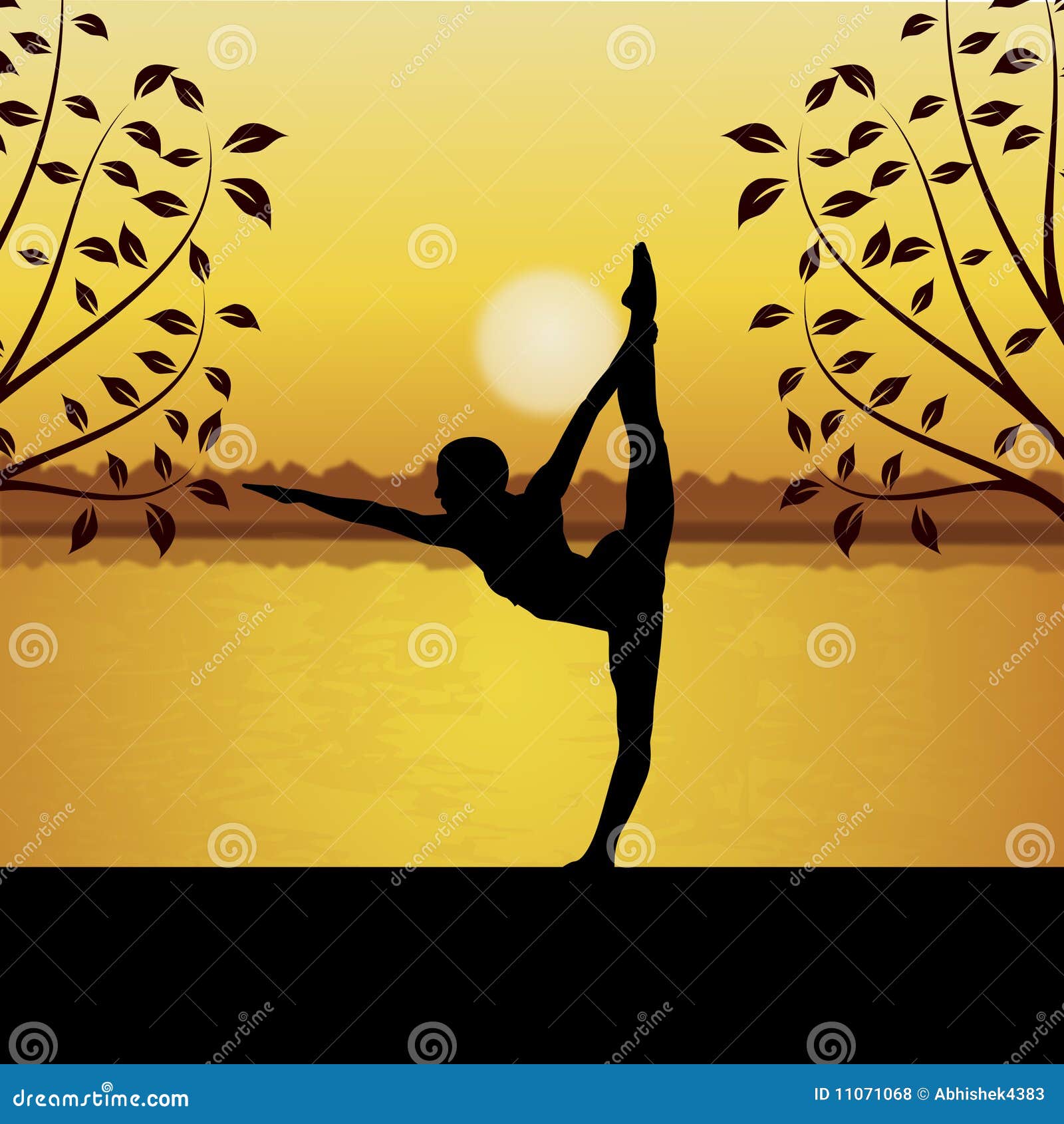 Yoga faisant humain illustration stock. Illustration du rester - 11071068