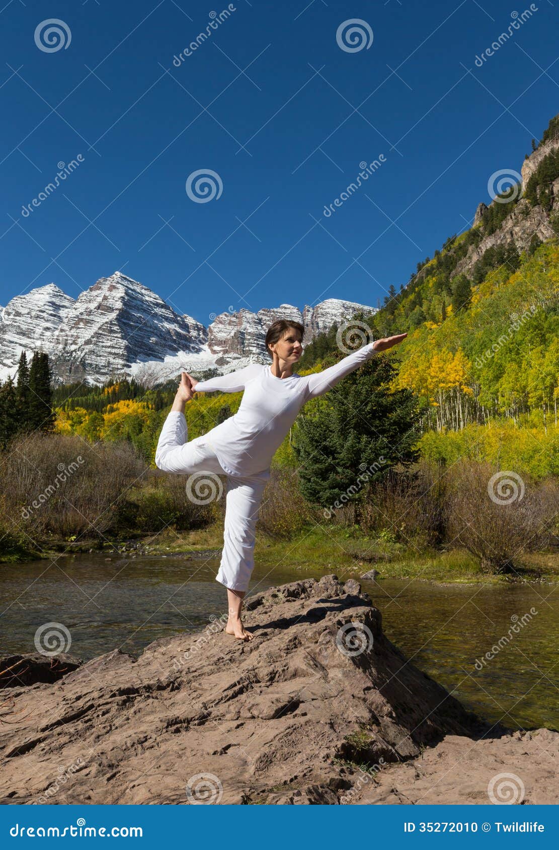 Yoga in Fall stock photo. Image of nature, scenic, woman - 35272010
