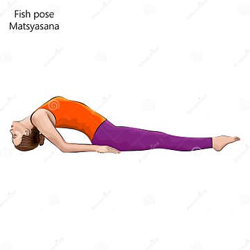 Yoga. Fish Pose. Matsyasana. Stock Vector - Illustration of sport ...