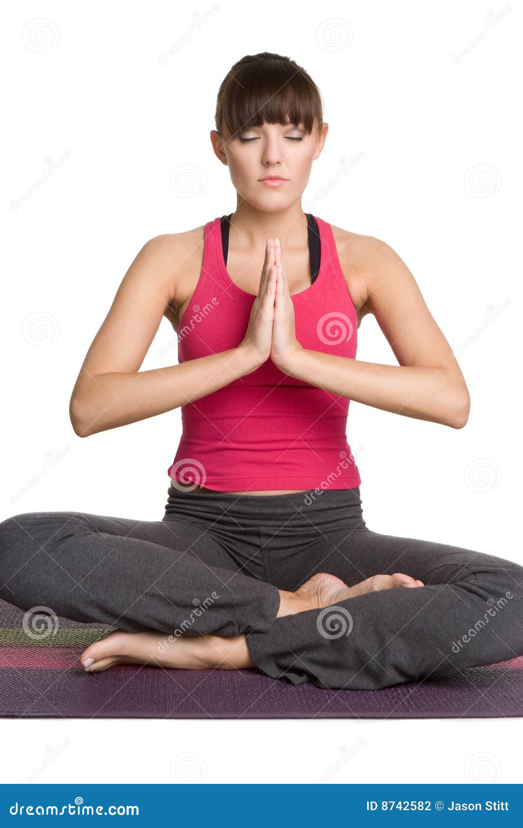 Yoga Girl stock photo. Image of healthy, teenager, lotus - 8742582