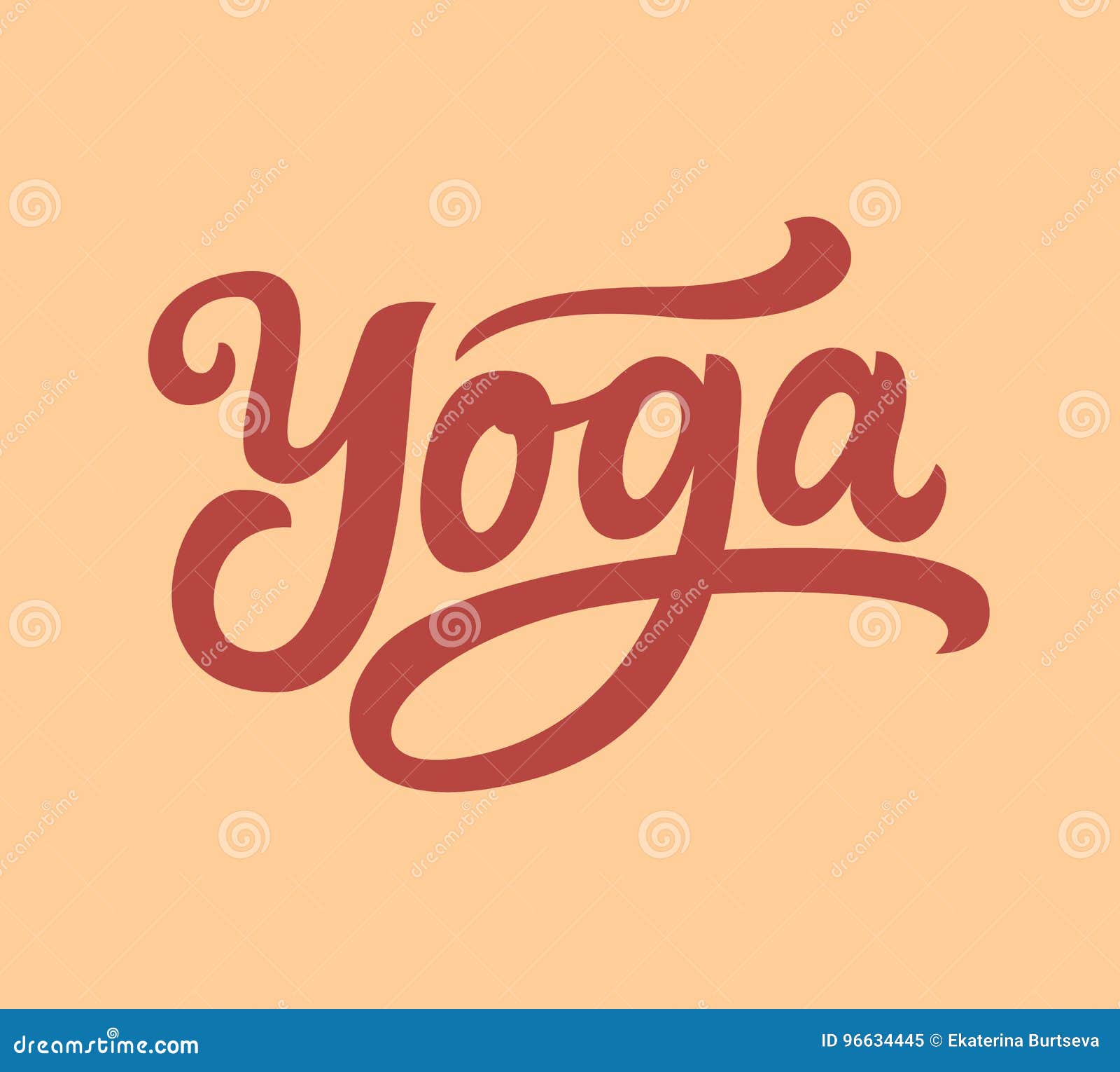 Yoga Hand Written Lettering Stock Vector - Illustration of healthy ...
