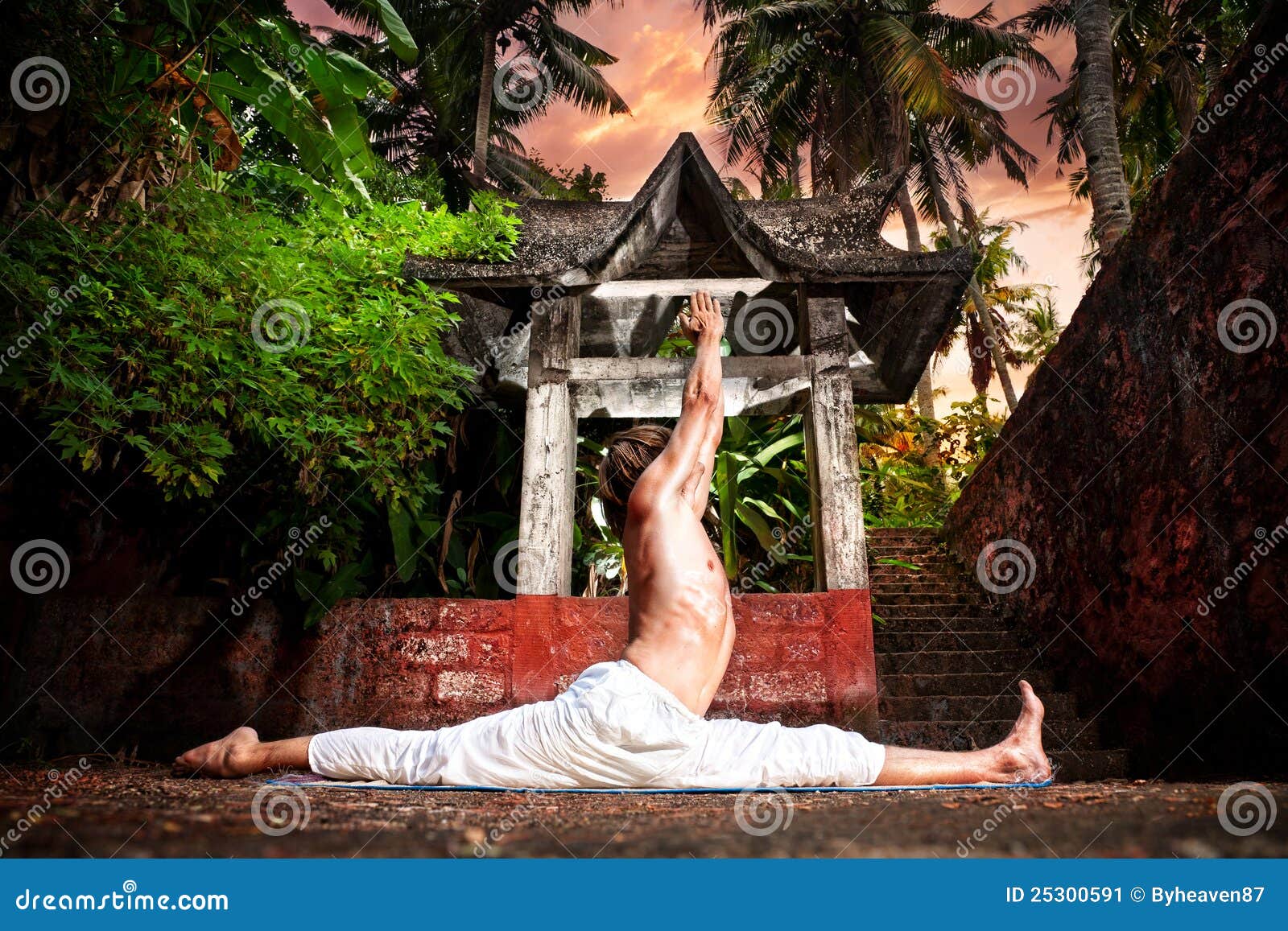 Yoga Hanumanasana Monkey Pose Stock Image - Image of green, hatha: 25300591
