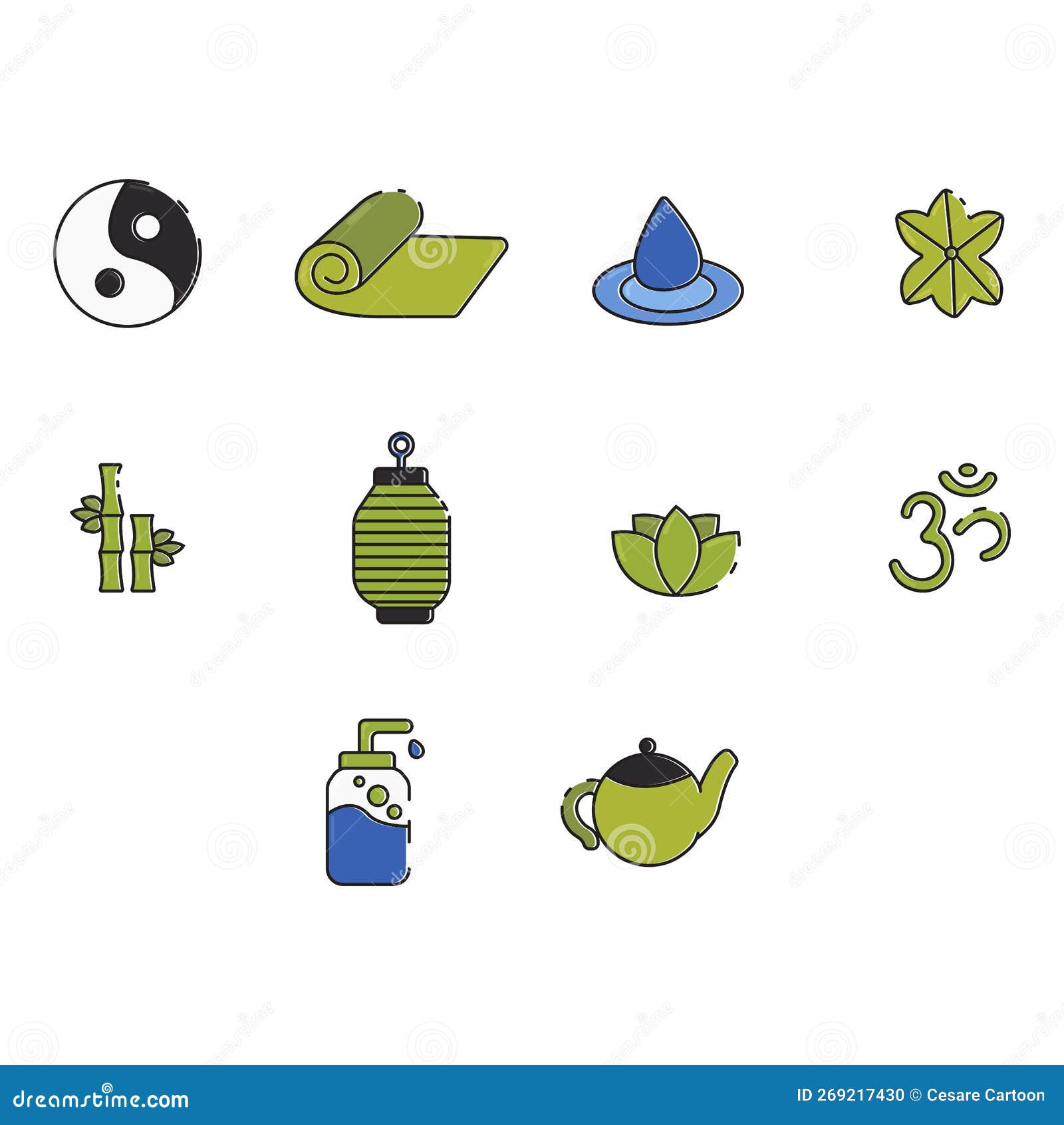 Yoga icon set stock vector. Illustration of design, vector - 269217430