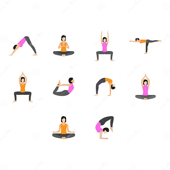 Yoga icon set stock vector. Illustration of collection - 275502470