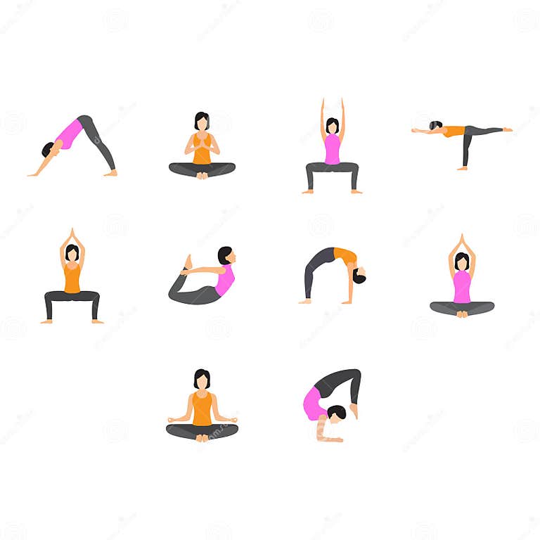 Yoga icon set stock vector. Illustration of collection - 275502470