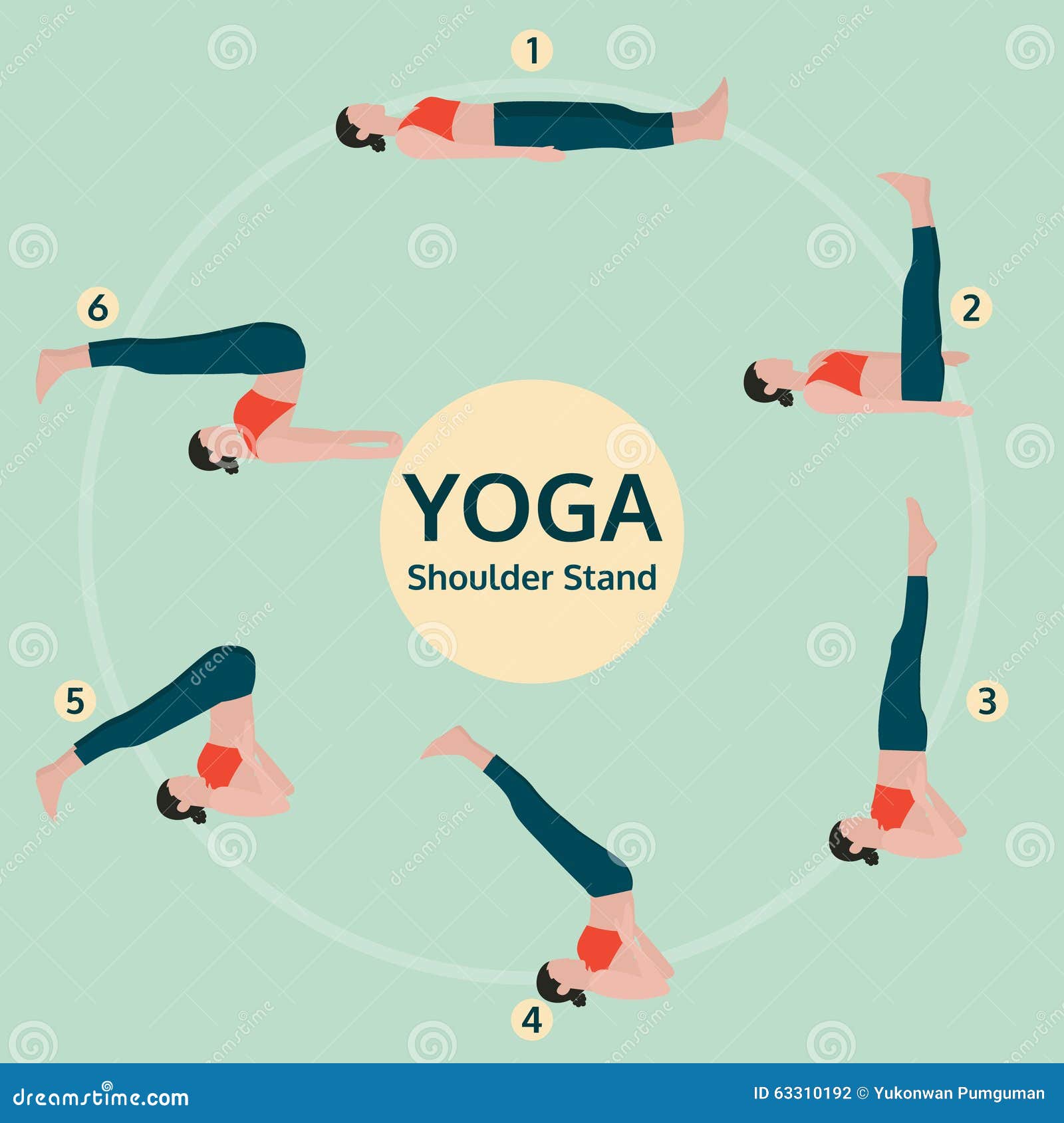 Shoulder Stand Pose, Sarvangasana - 3D Render Stock Photo ...