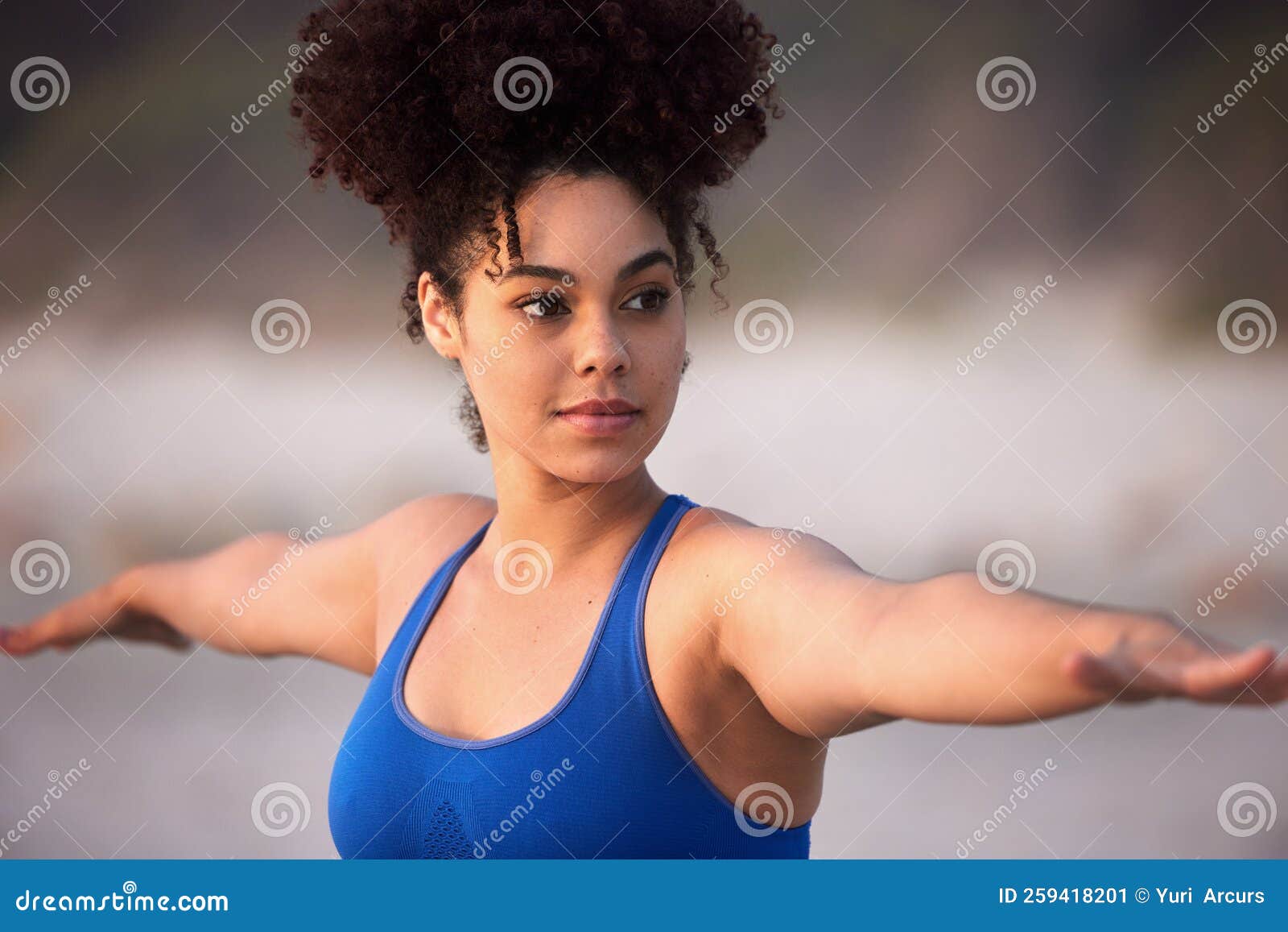 Yoga is the Journey of the Self. a Young Female Doing Yoga on the Beach ...
