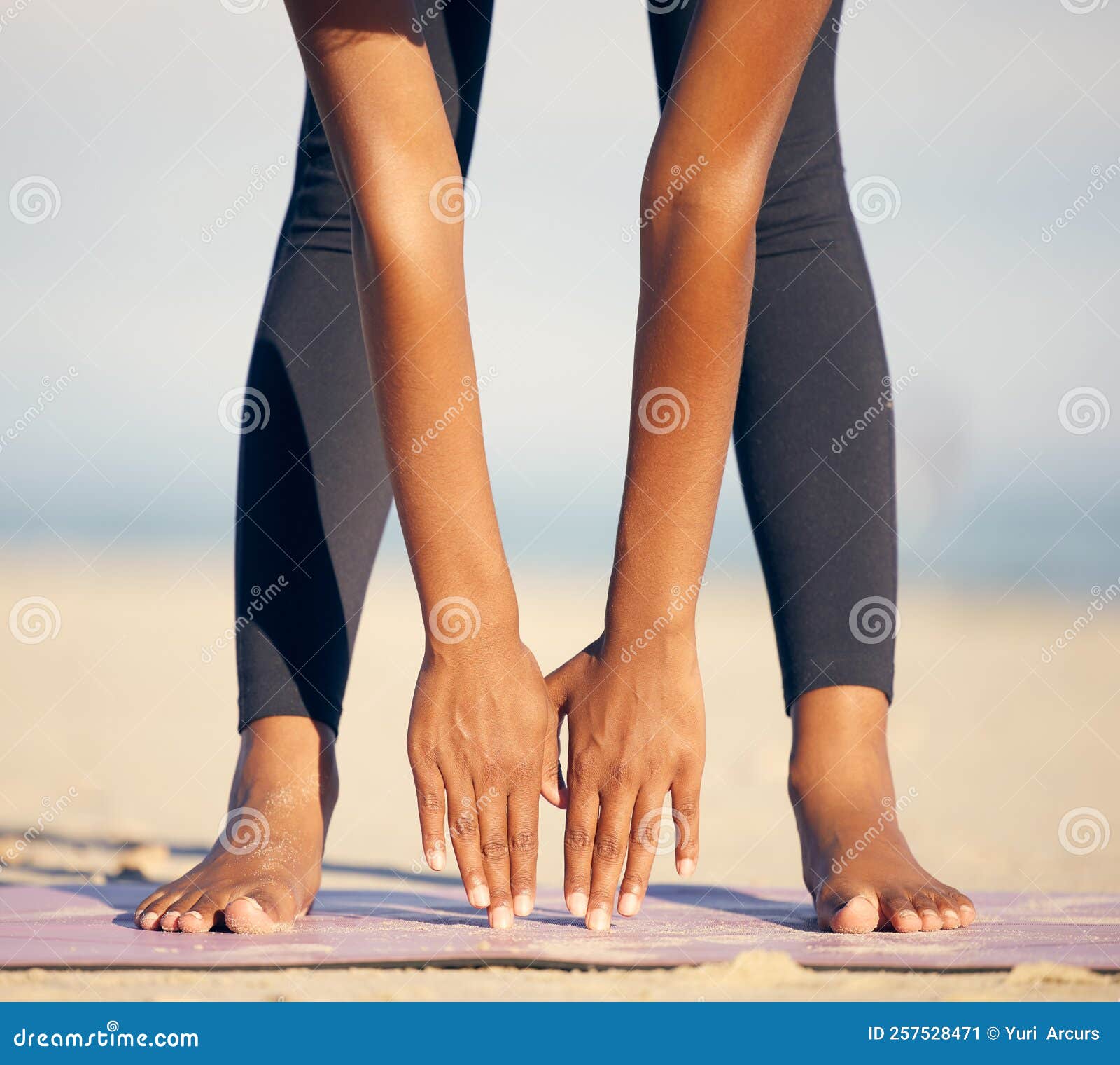Yoga Keeps Her in Shape. an Unrecognizable Woman Practicing Yoga on the ...