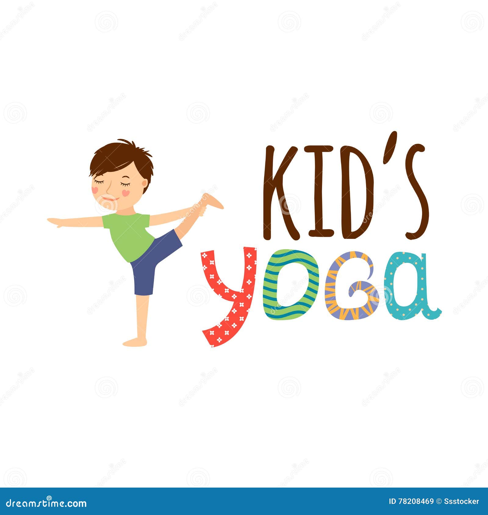 Yoga kids logo stock vector. Illustration of logo, little - 78208469