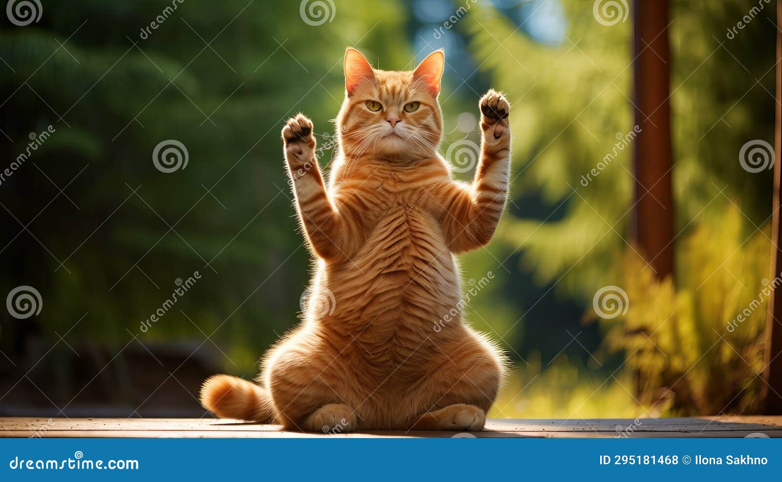 Yoga Kitty a Cat Striking a Hilarious Yoga Pose Stock Illustration ...