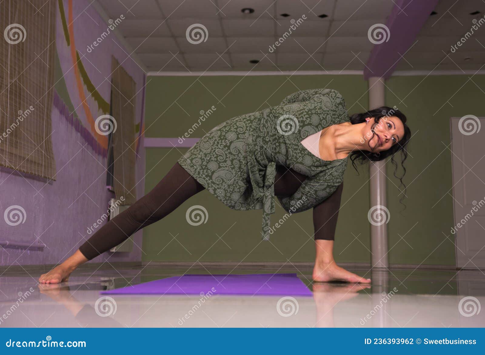 Yoga Learner Doing Yoga in a Studio Stock Photo - Image of adult ...
