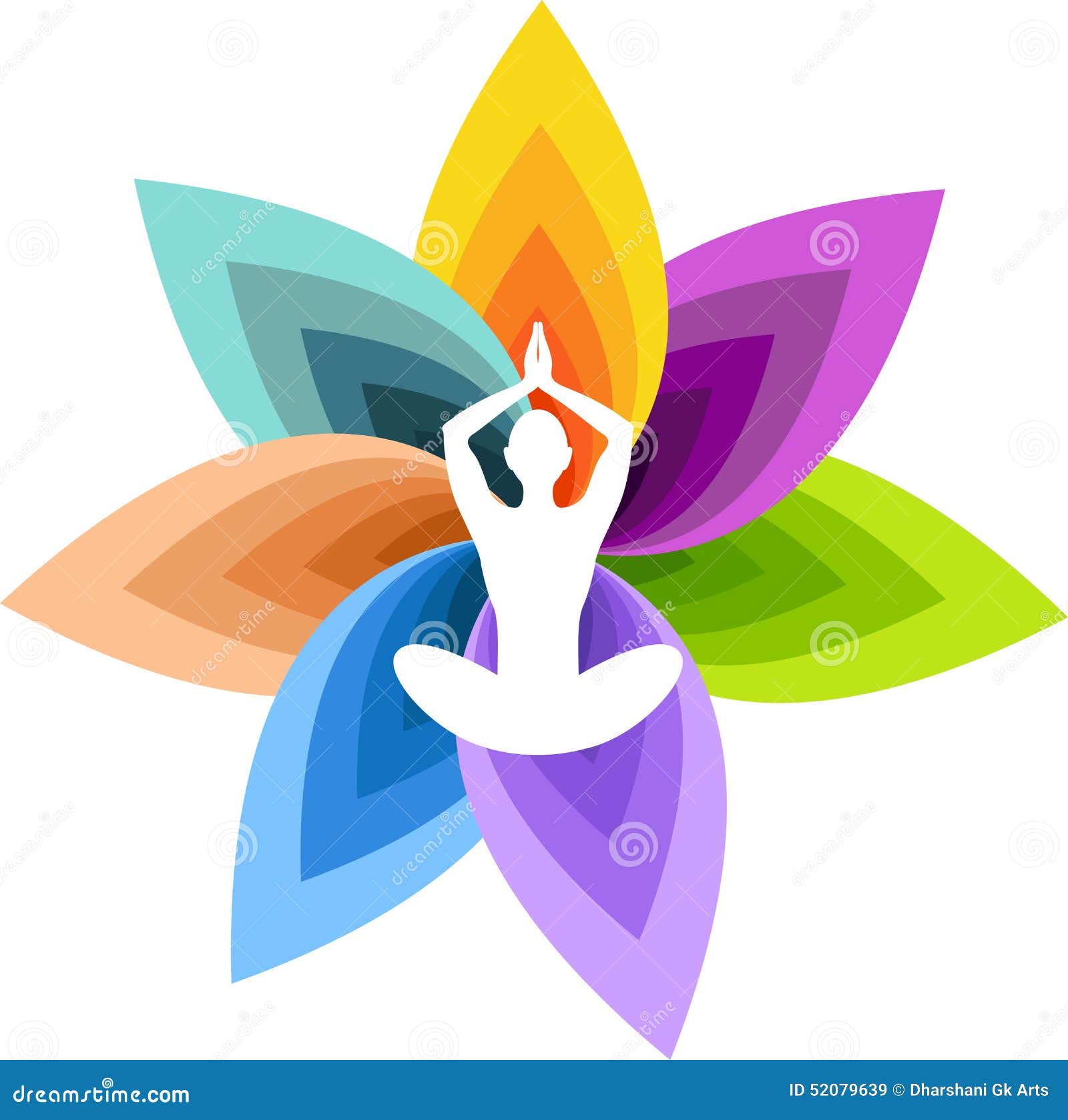 Yoga logo stock vector. Illustration of bloom, isolated - 52079639