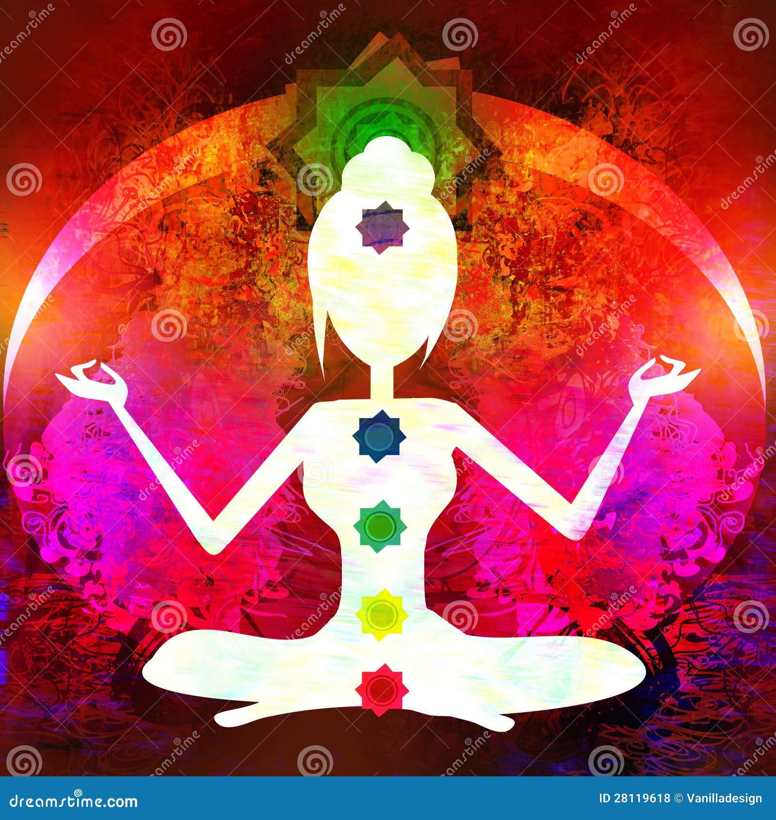 Yoga lotus pose stock illustration. Illustration of relax - 28119618