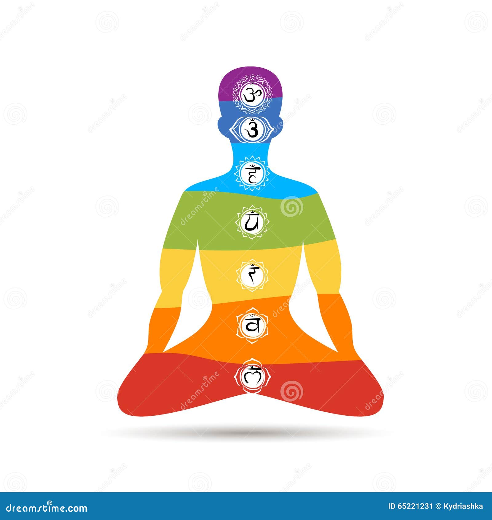Yoga Lotus Pose With Chakras For Your Design Cartoon Vector ...