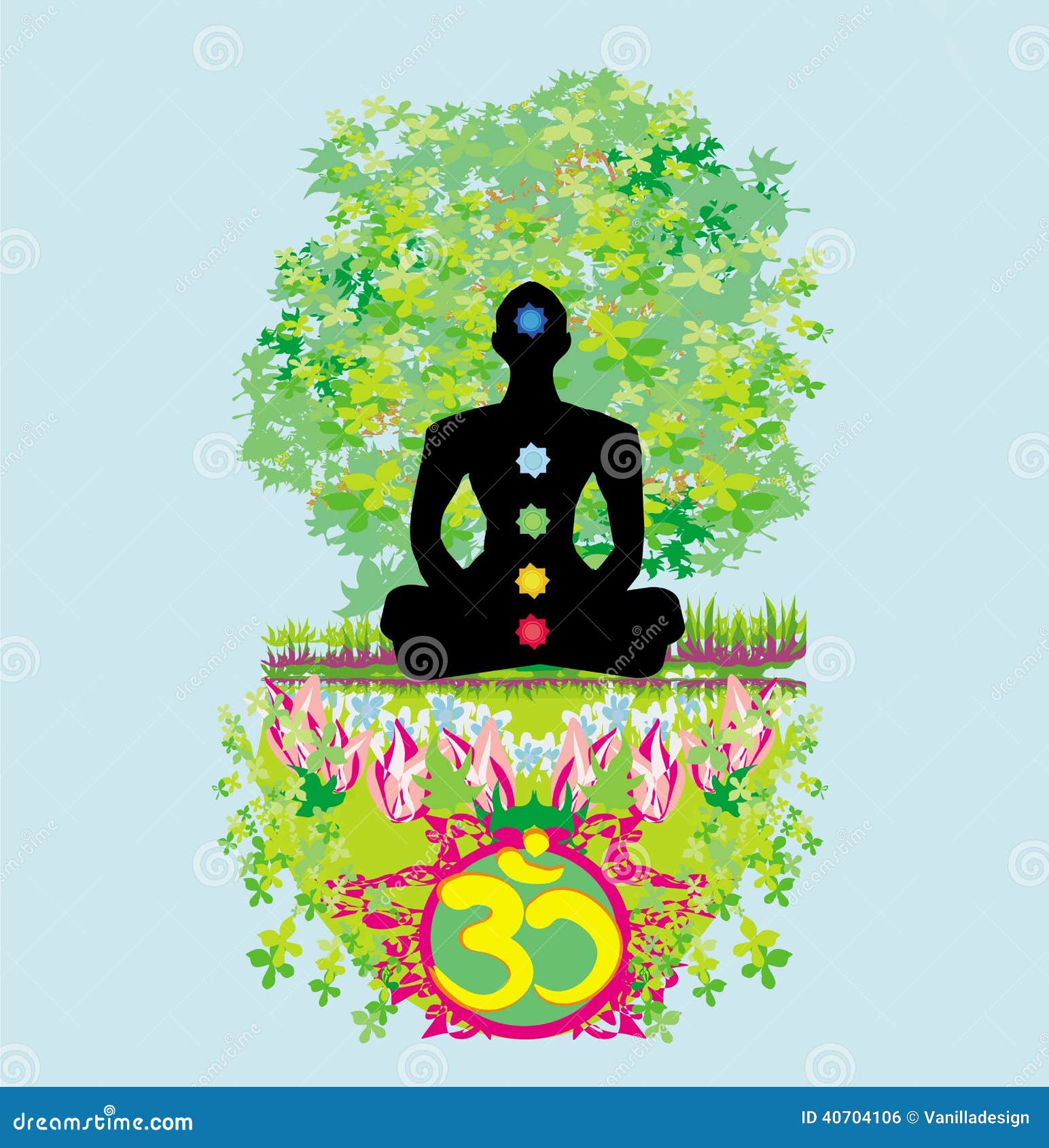 Colored Om / Aum In Chakra Column Royalty-Free Stock Photography ...