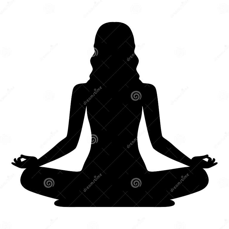 Yoga Lotus Position Silhouette The Woman Is Sitting In A Lotus Yoga
