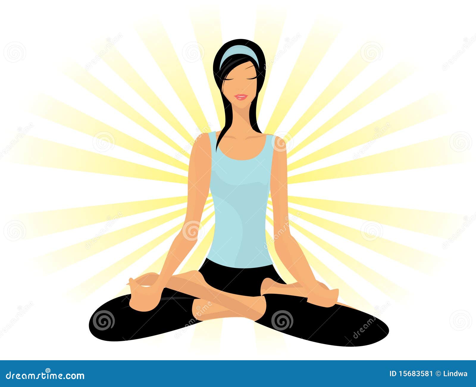 Yoga in lotus posture stock vector. Illustration of clip - 15683581